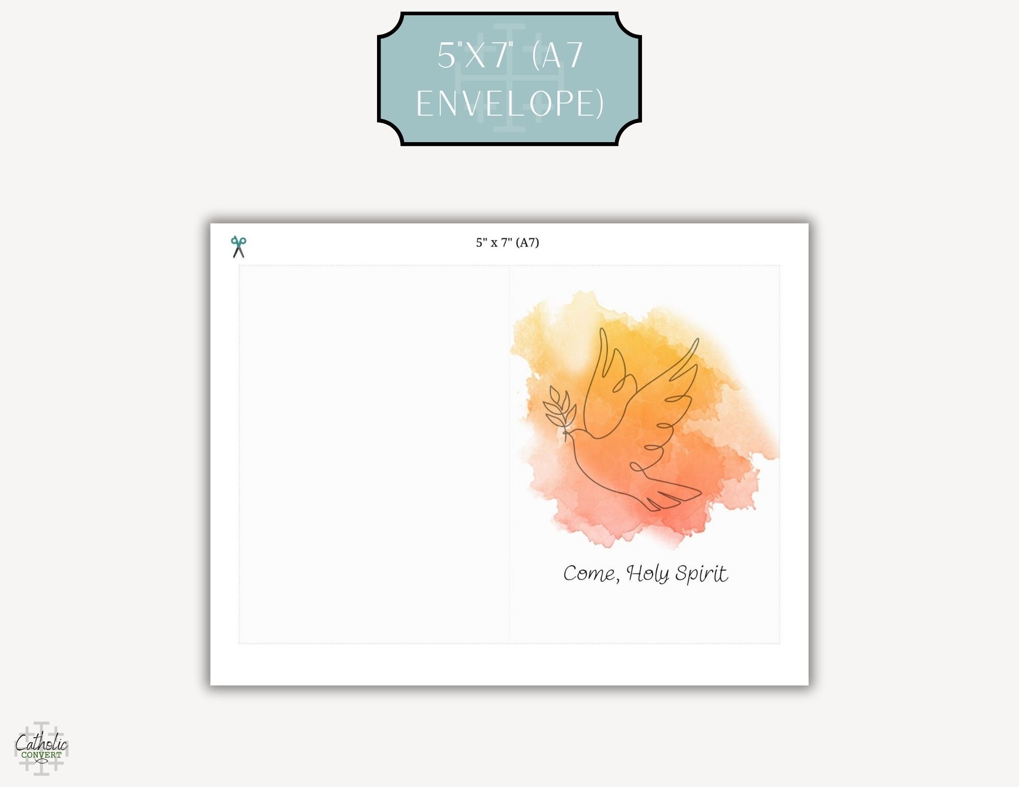 Watercolor Dove Holy Spirit Card in Orange Digital Download PRINTABLE ...