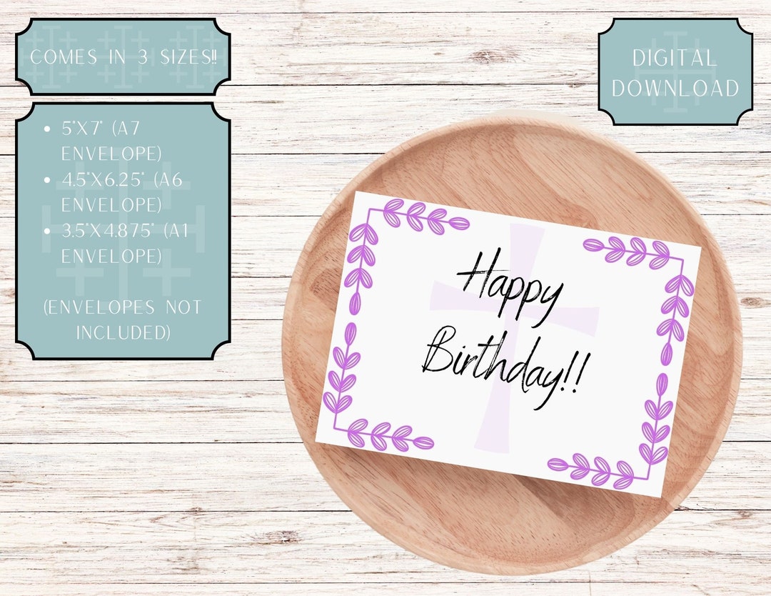 Loopy Filigree Happy Birthday Card in Purple Printable / - Etsy