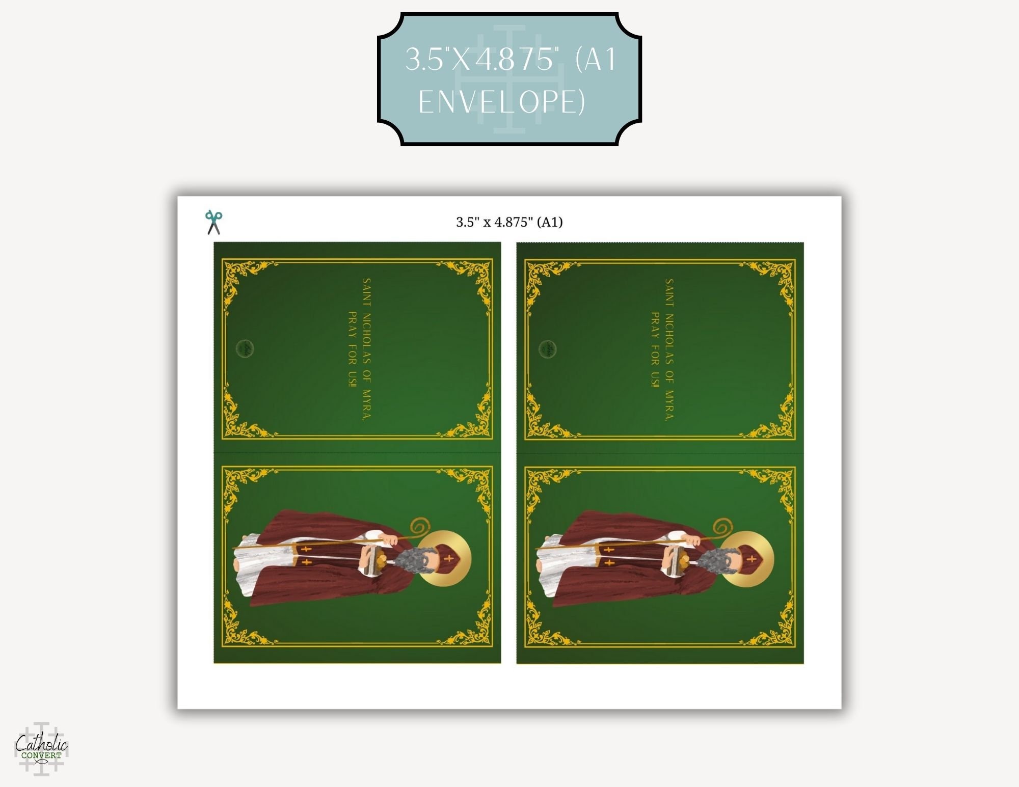 Saint Nicholas of Myra Printable / Digital Download Card in 3 Sizes - Etsy