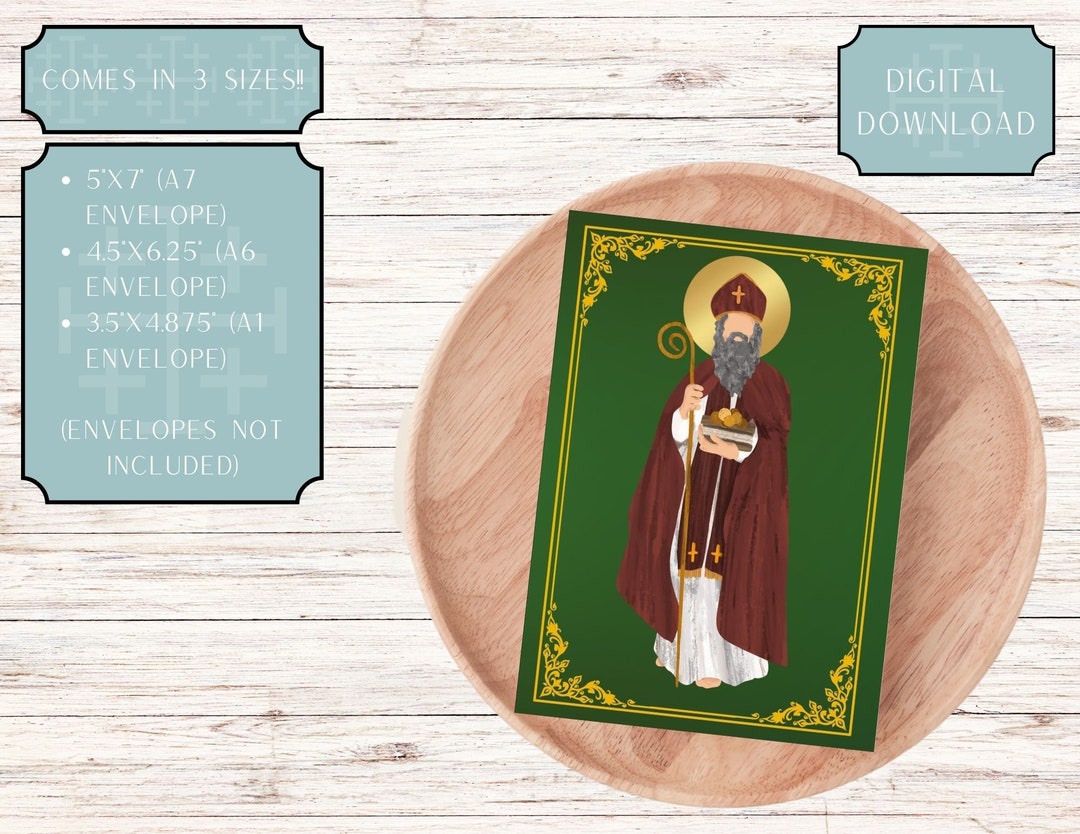 Saint Nicholas of Myra Printable / Digital Download Card in 3 Sizes - Etsy