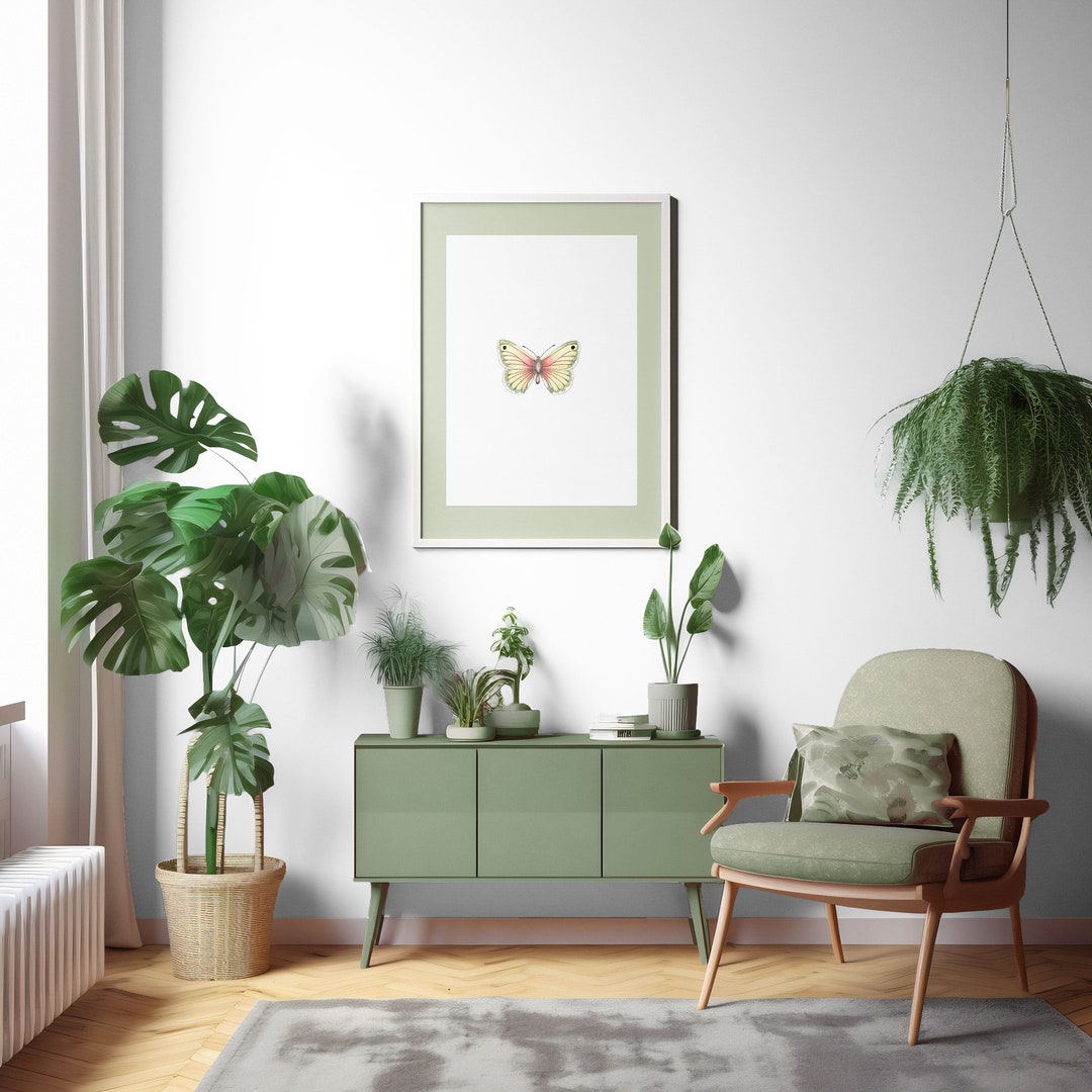 Printable Butterfly Wall Art, Hand Drawing Home Decor, Digital Download ...