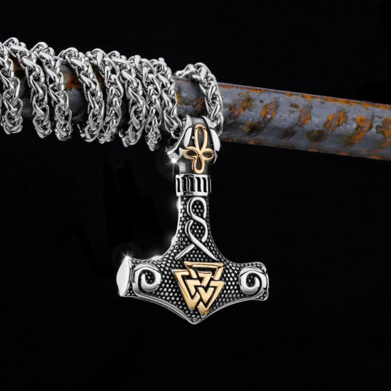 Vikingaura Norse Vikings Thor's Hammer Mjolnir Scandinavian Rune Amulet ...