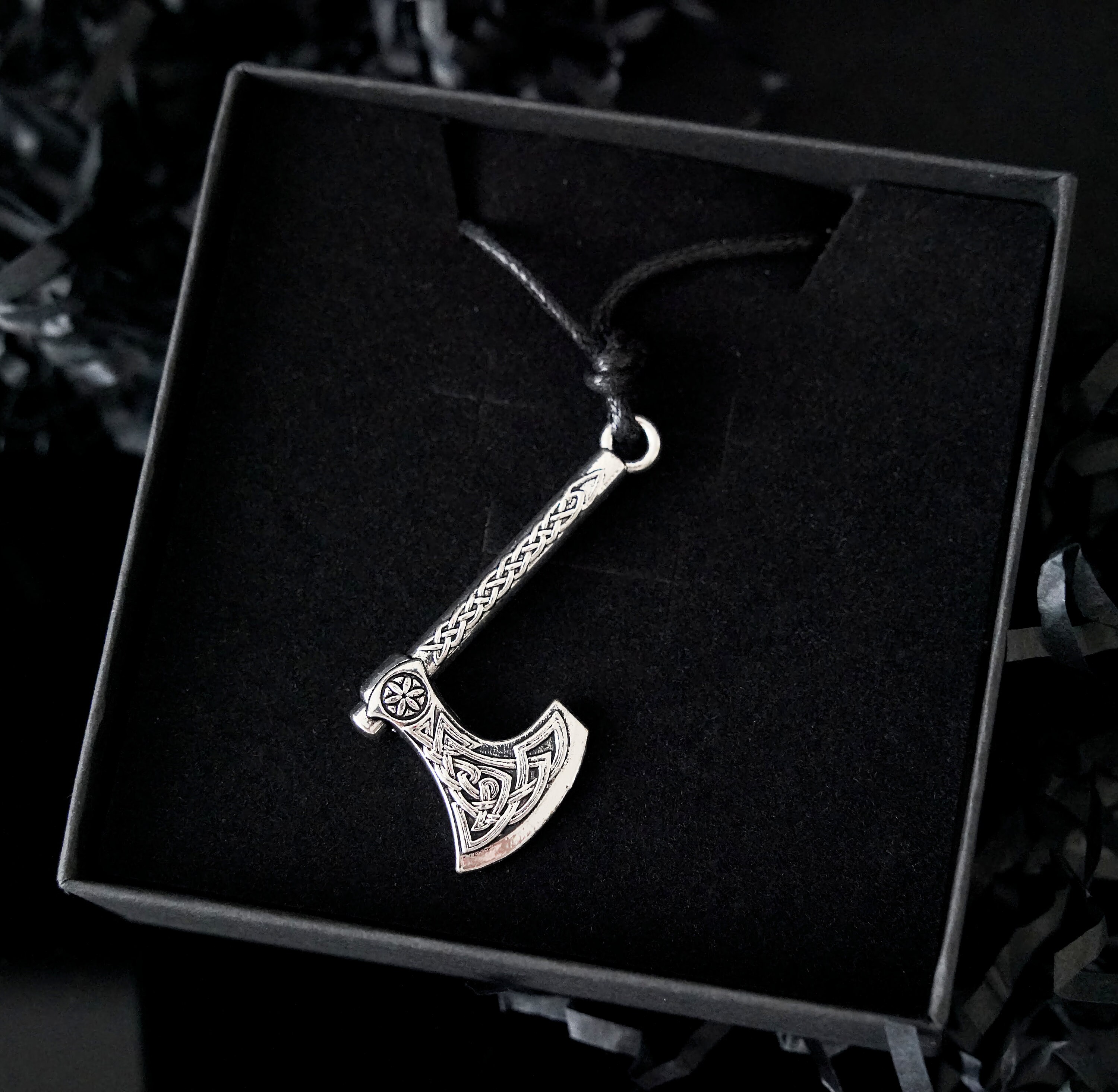 Vikingaura Viking Ax Axe Necklace for Men Norse Viking Runes Pendant ...