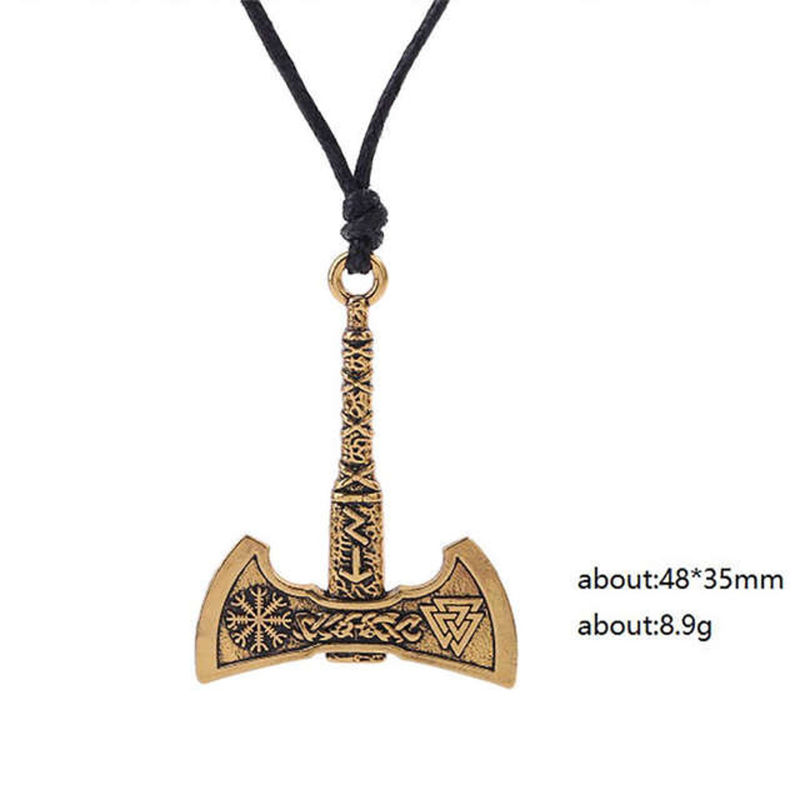 Vikingaura Viking Ax Axe Necklace for Men Norse Viking Runes - Etsy