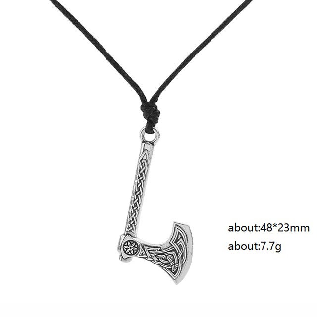Vikingaura Viking Ax Axe Necklace for Men Norse Viking Runes Pendant ...