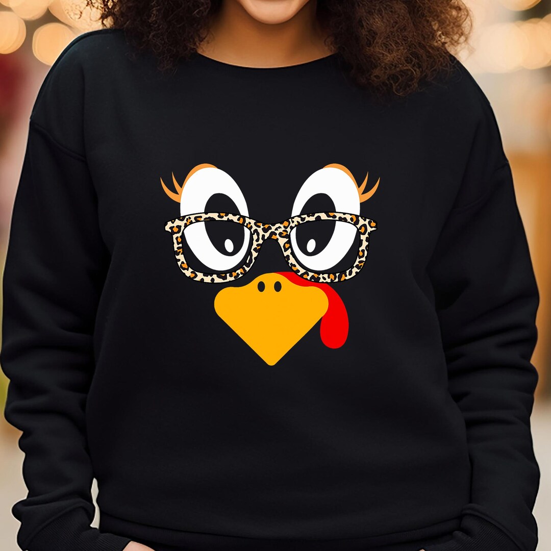 Glasses Turkey Shirt, Turkey Face Shirt, Thanksgiving Turkey Shirt ...