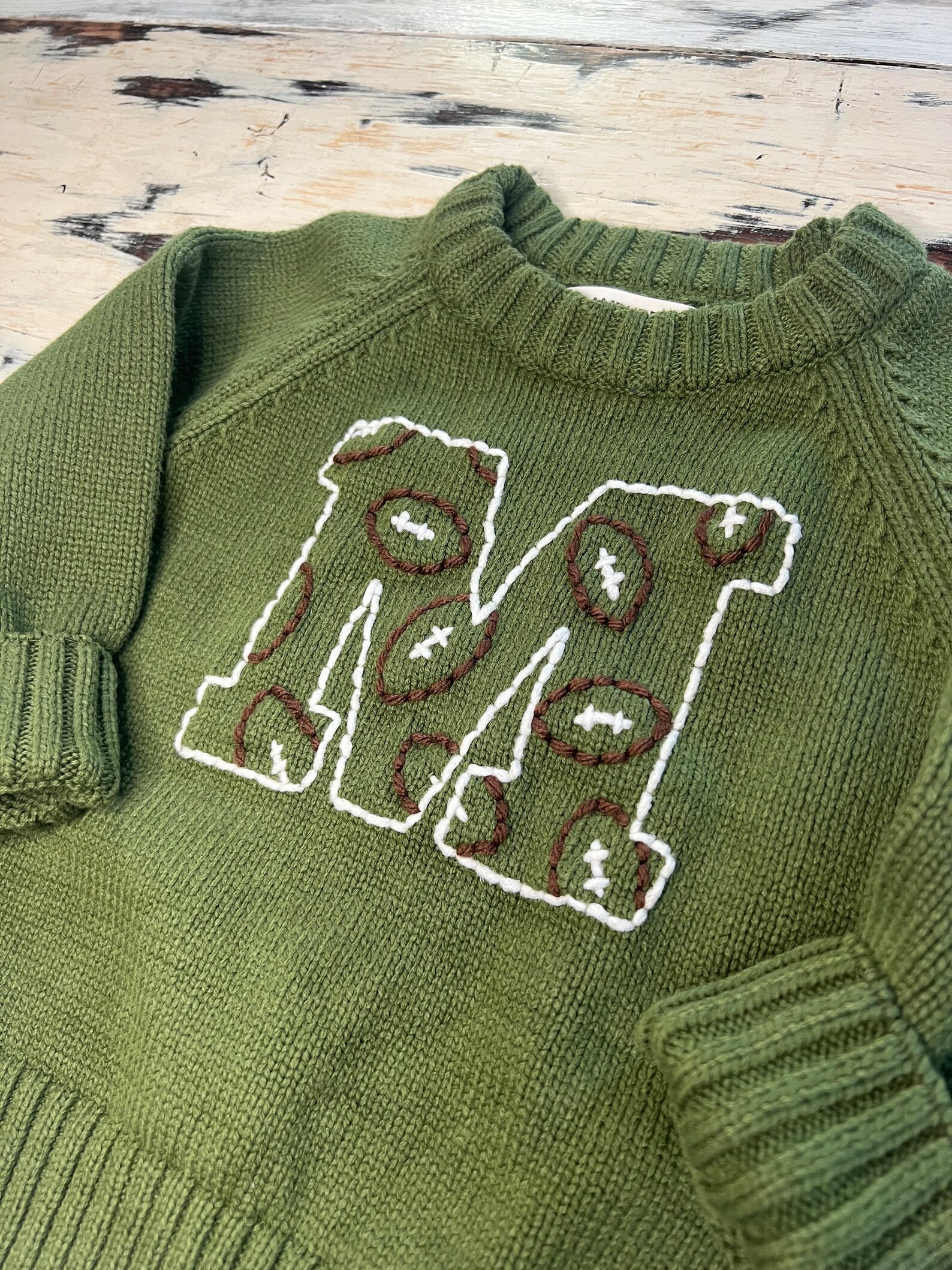 Custom Hand Embroidered Football Baby or Toddler Sweater - Etsy