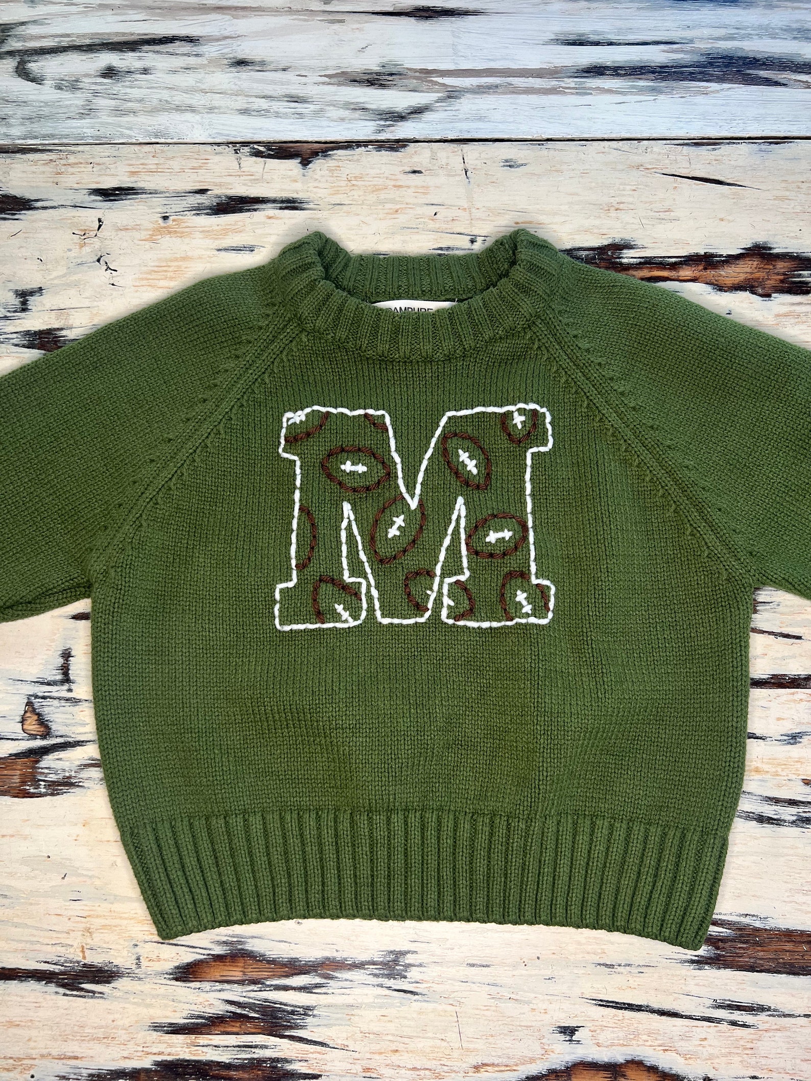 Custom Hand Embroidered Football Baby or Toddler Sweater - Etsy