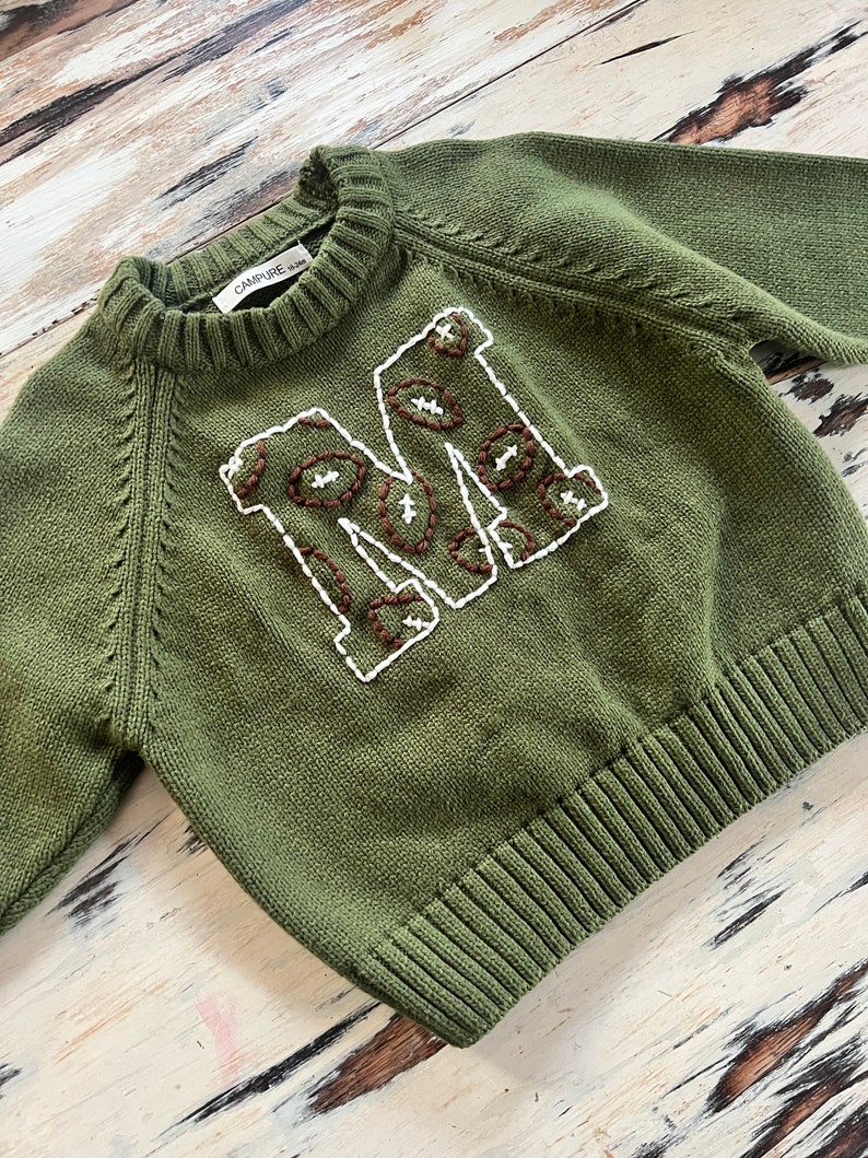Custom Hand Embroidered Football Baby or Toddler Sweater - Etsy