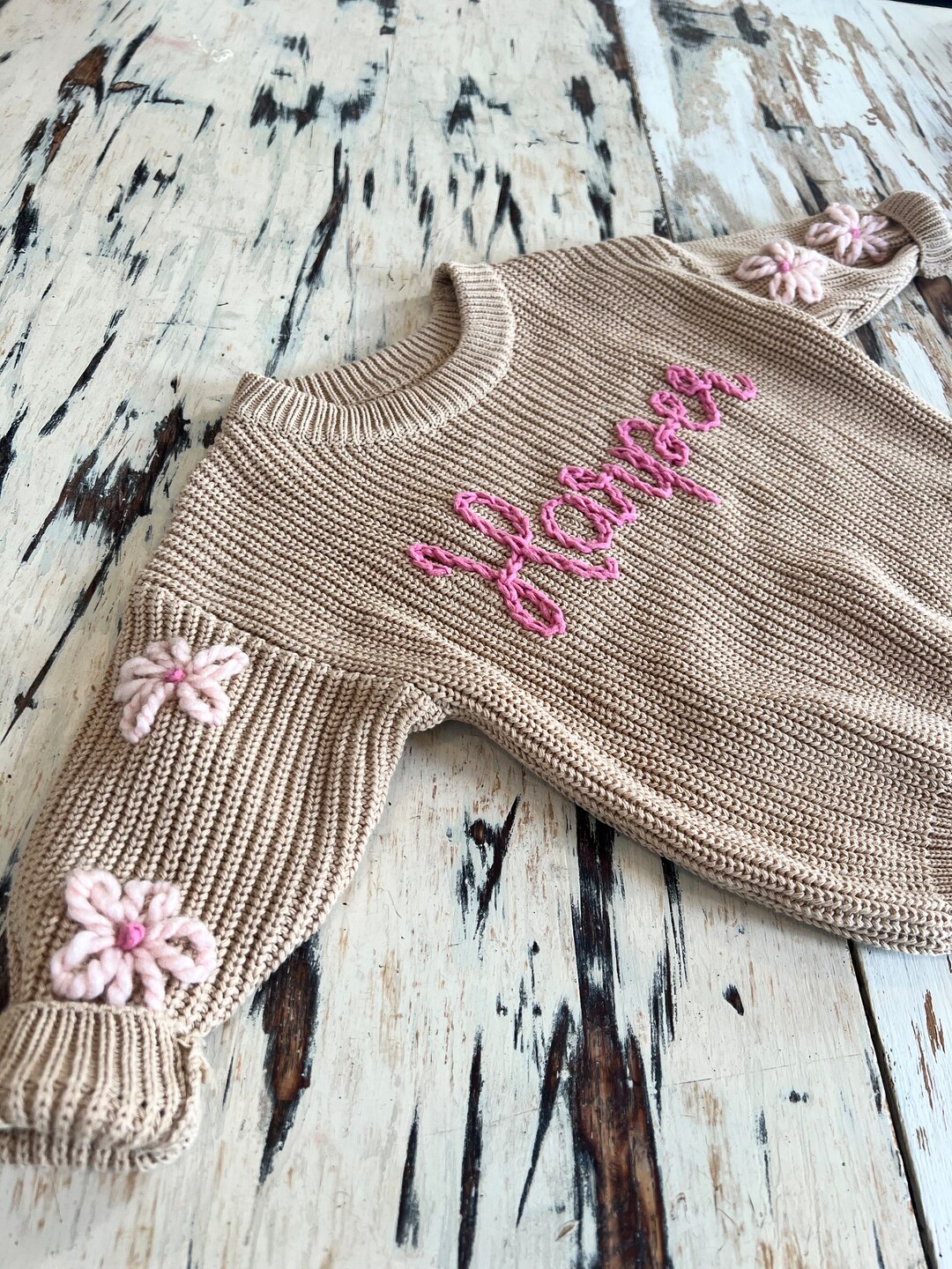Custom Hand Embroidered Name Sweater (add Personalization) - Etsy