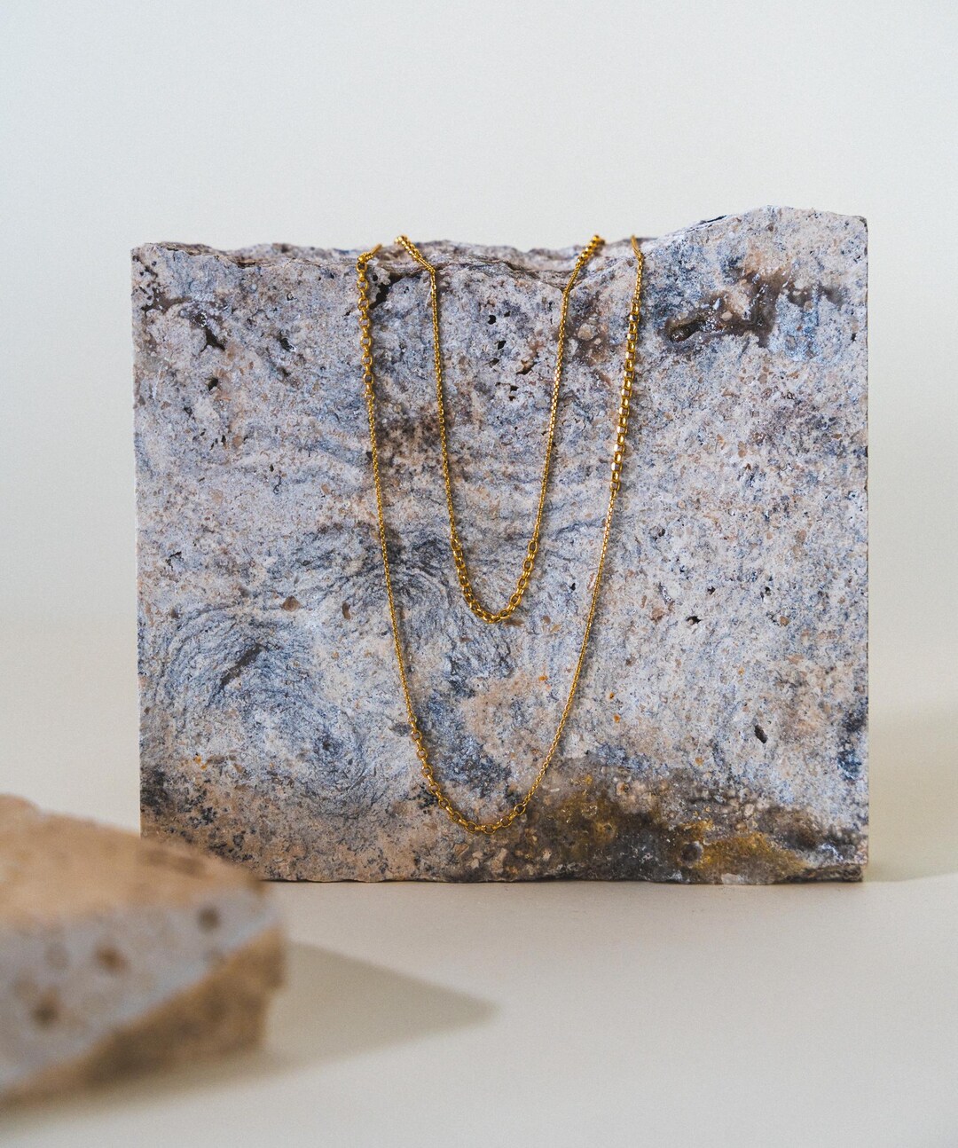 Grey Travertine Jewelry Display Stand, Natural Stone Ring Necklace ...