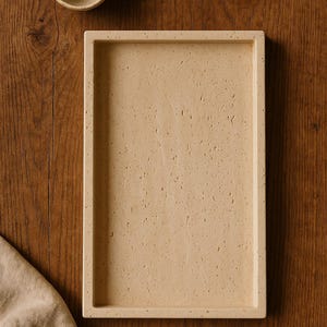 Travertine Stone Tray – Minimal Rectangular Catchall - Etsy