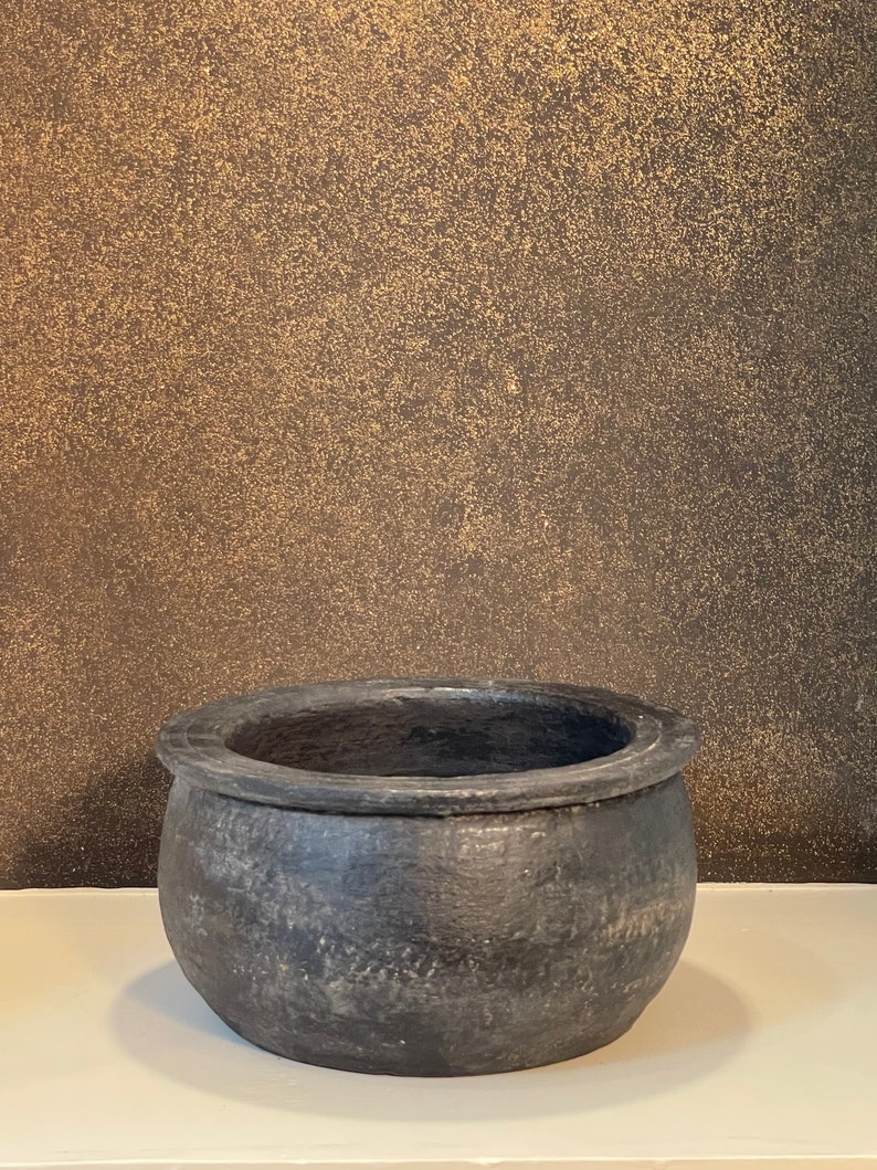 Black Rustic Unglazed Terracotta Pot Aged Clay Decorative Pot - Etsy