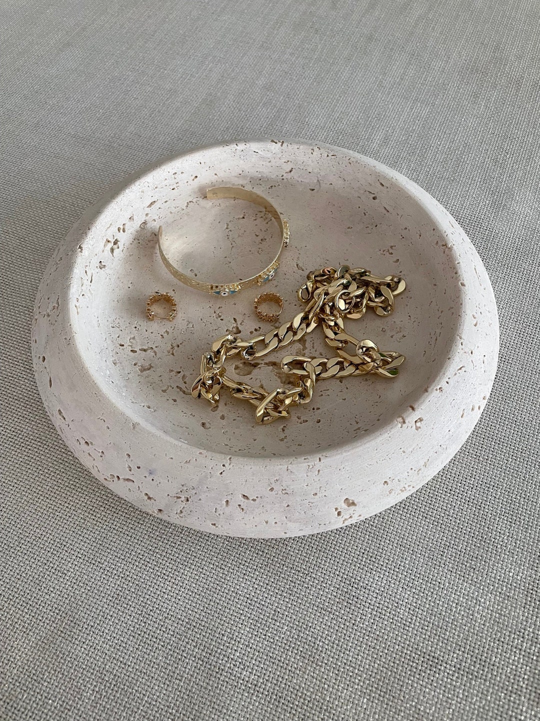 Beige Travertine Catchall, Travertine Infinity Bowl, Travertine ...