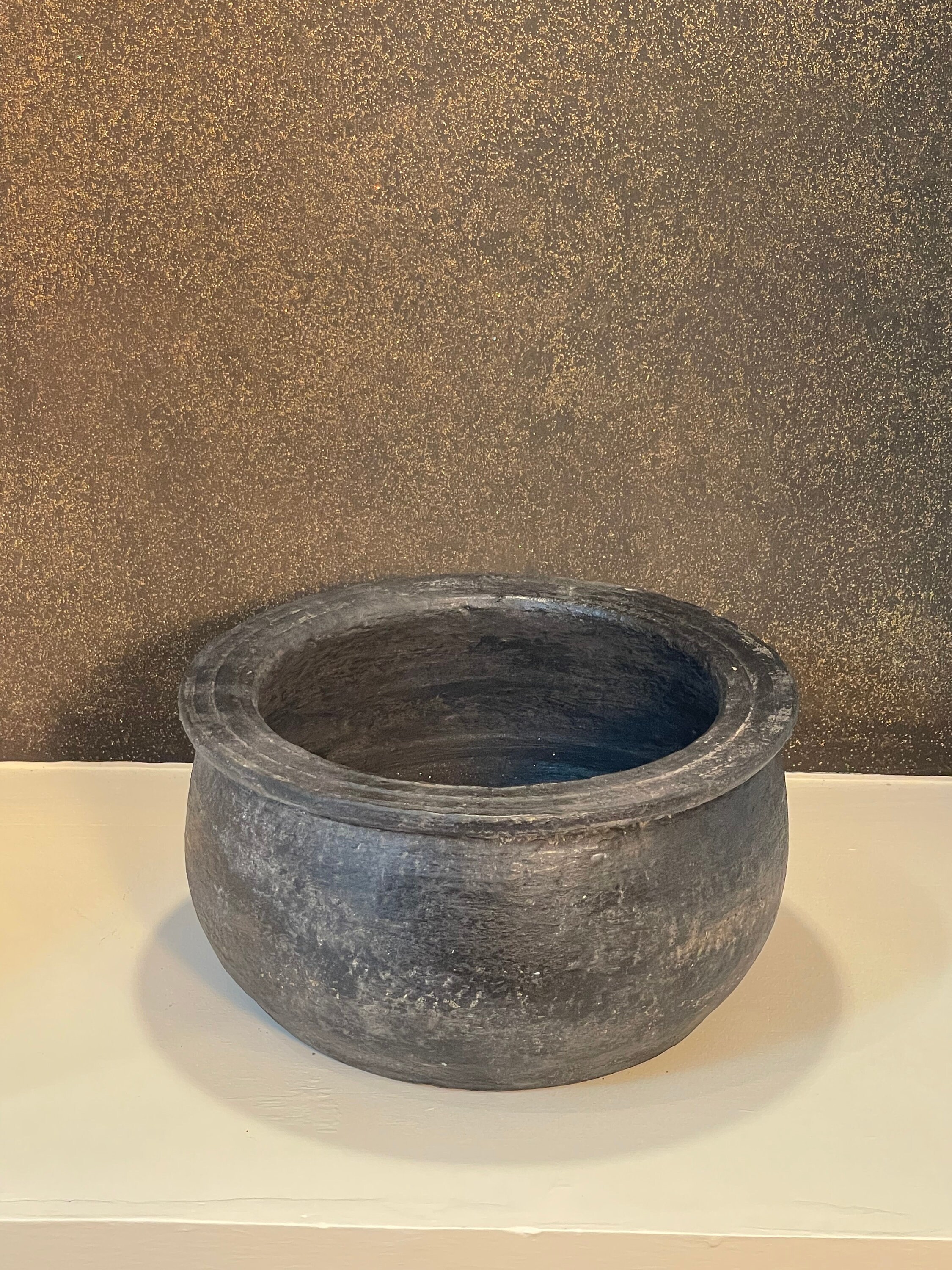 Black Rustic Unglazed Terracotta Pot, Aged Clay Decorative Pot - Etsy