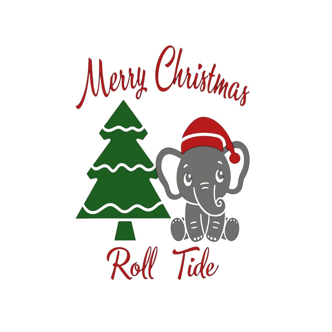 Alabama Roll Tide Baby Elephant Christmas Tree or Santa Hat Football ...