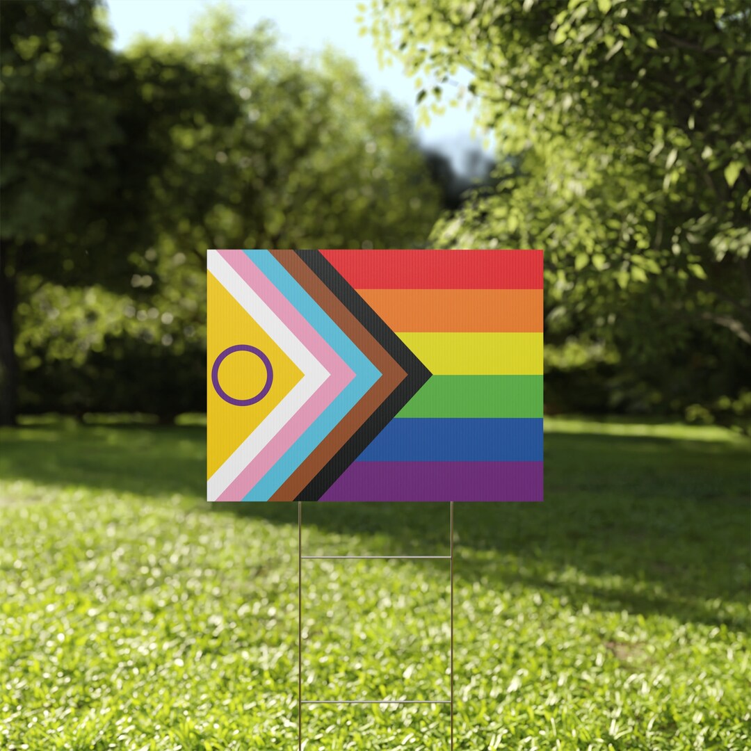 2021 Progress Pride Yard Sign | Intersex | Pride Month | Pride Flag ...