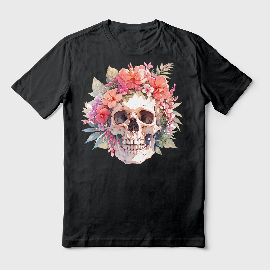 Watercolor Floral Skull Clipart: Vibrant PNG Designs - Etsy Canada