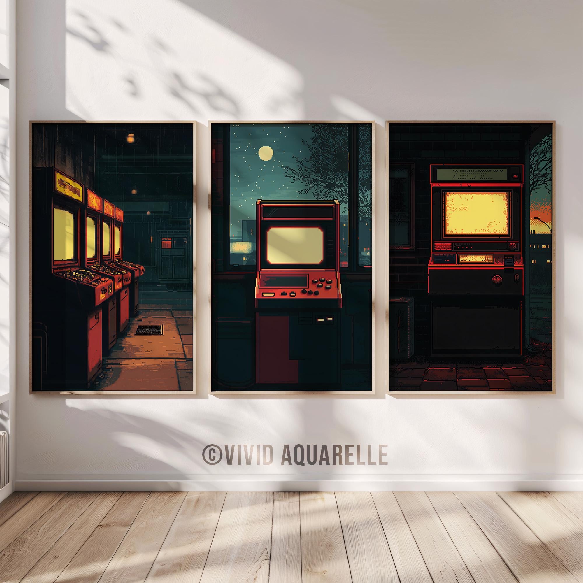 Retro Arcade 16-bit Pixel Art Wall Decor | Gaming Vibe Digital Art ...