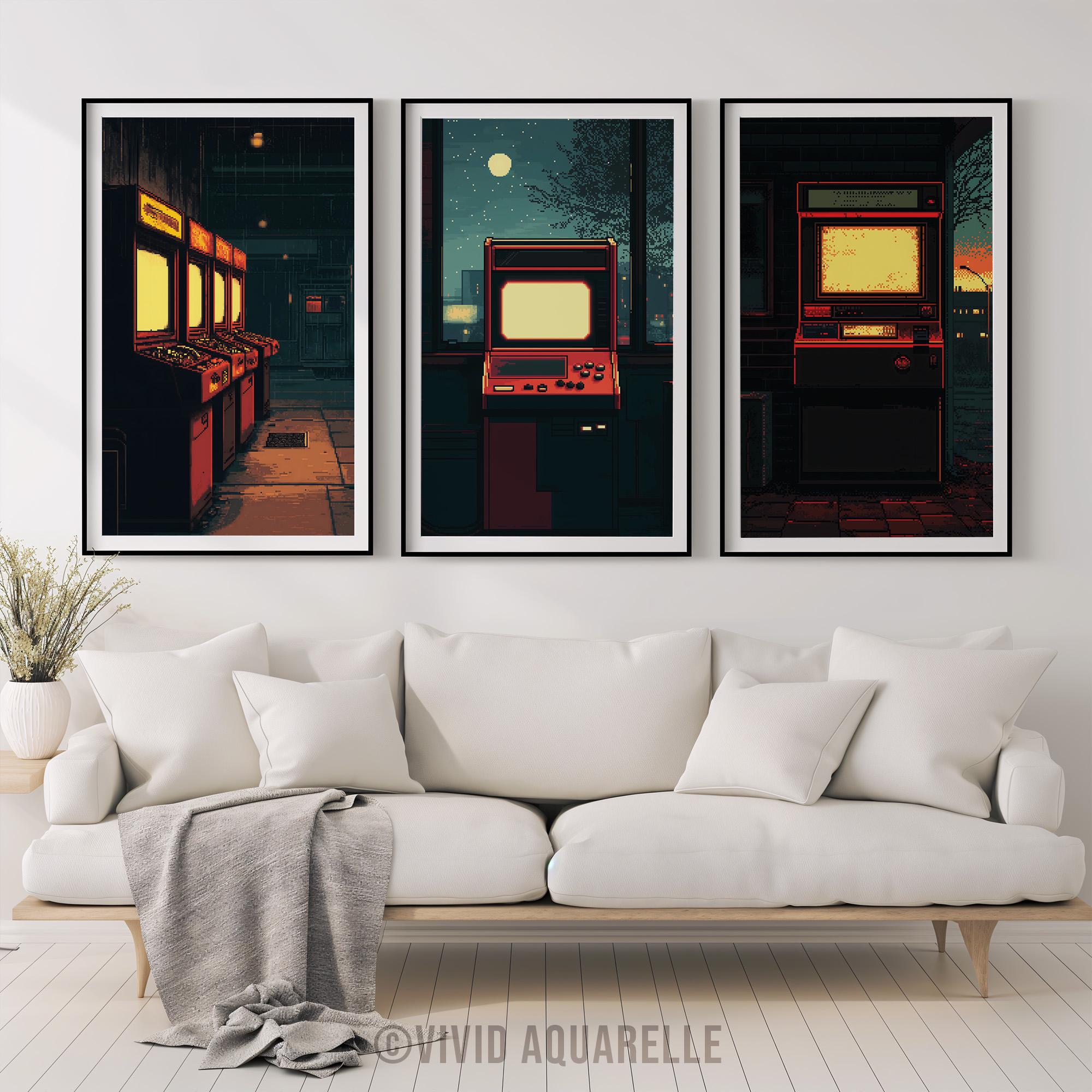 Retro Arcade 16-bit Pixel Art Wall Decor | Gaming Vibe Digital Art ...