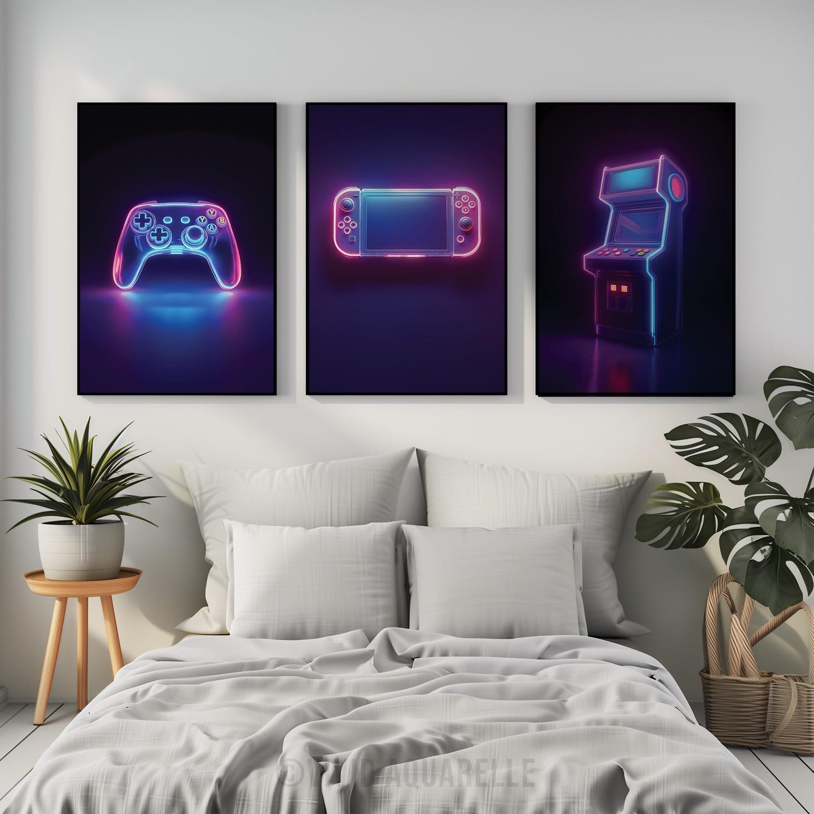 3D Gaming Console Wall Art Prints: Futuristic Gamer Decor (set of 3 ...
