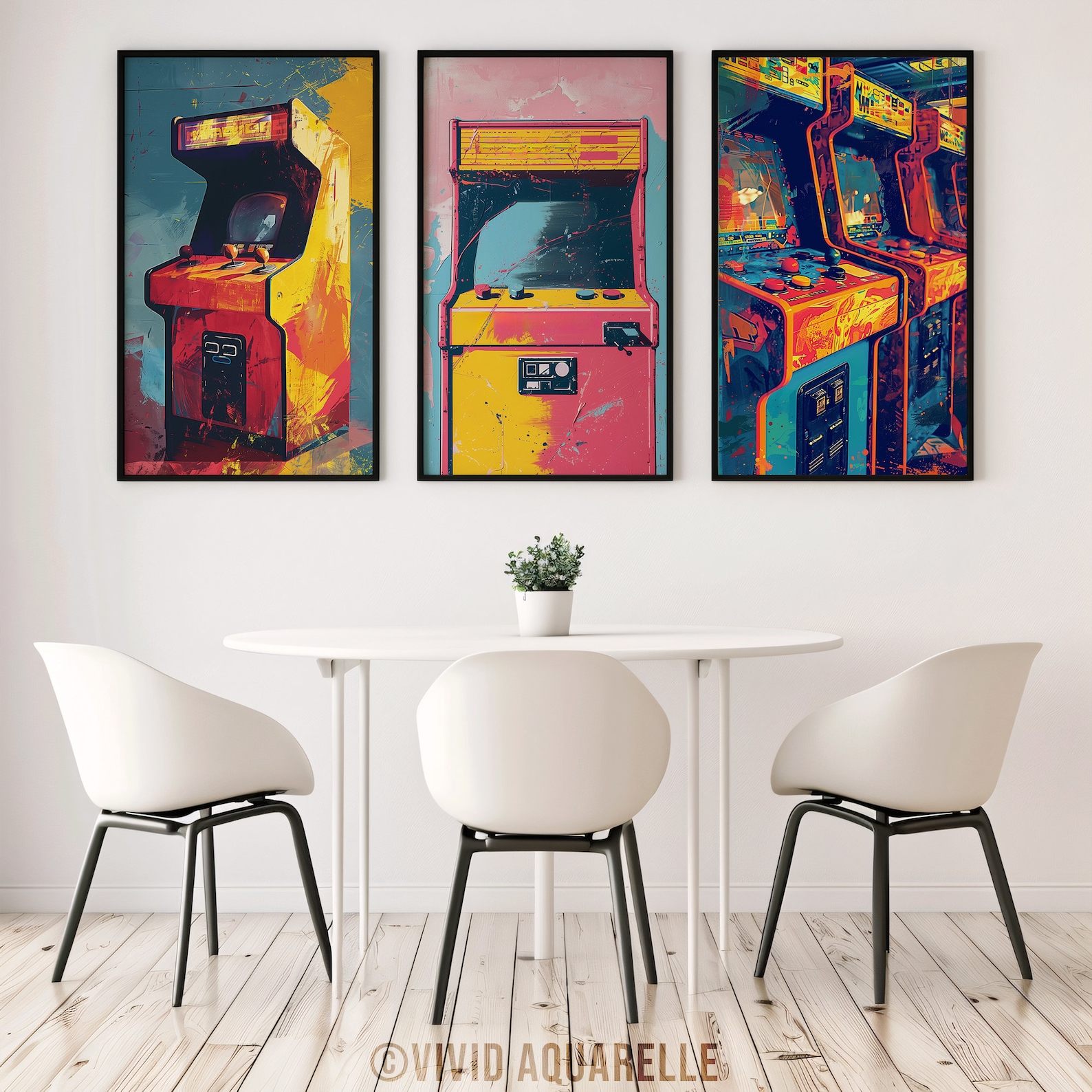 Retro Arcade Wall Art, Impasto Painting, Gaming Decor, Gamer Room Decor ...