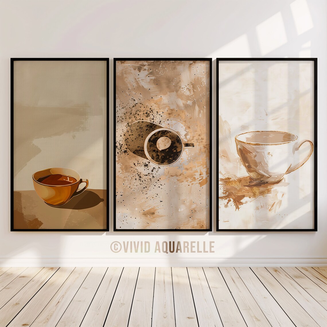 Teacup Minimalist Impasto Wall Art, Modern Contemporary Wall Arts, Boho ...