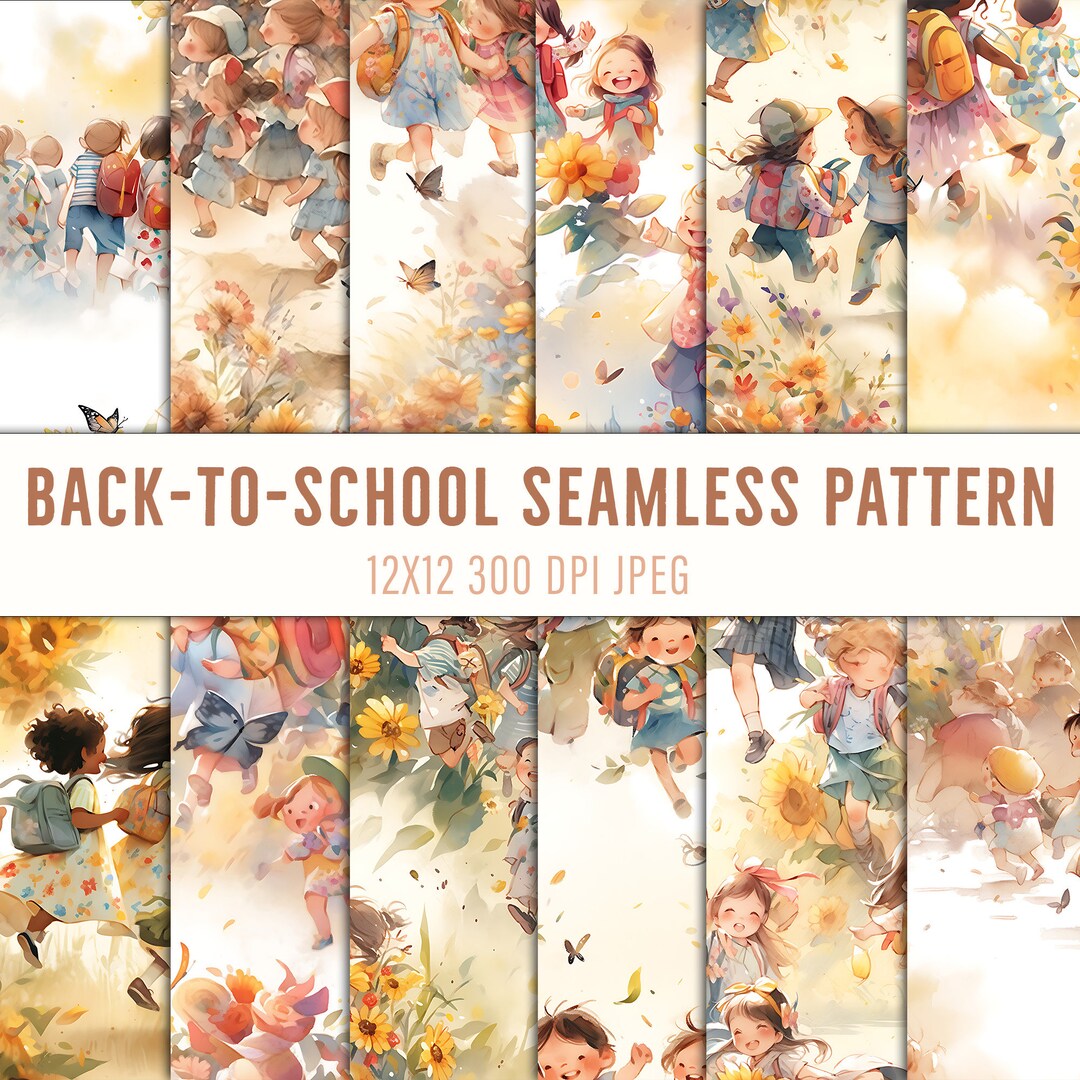 12 Back-to-school Seamless Pattern: Educational Designs, Academic ...
