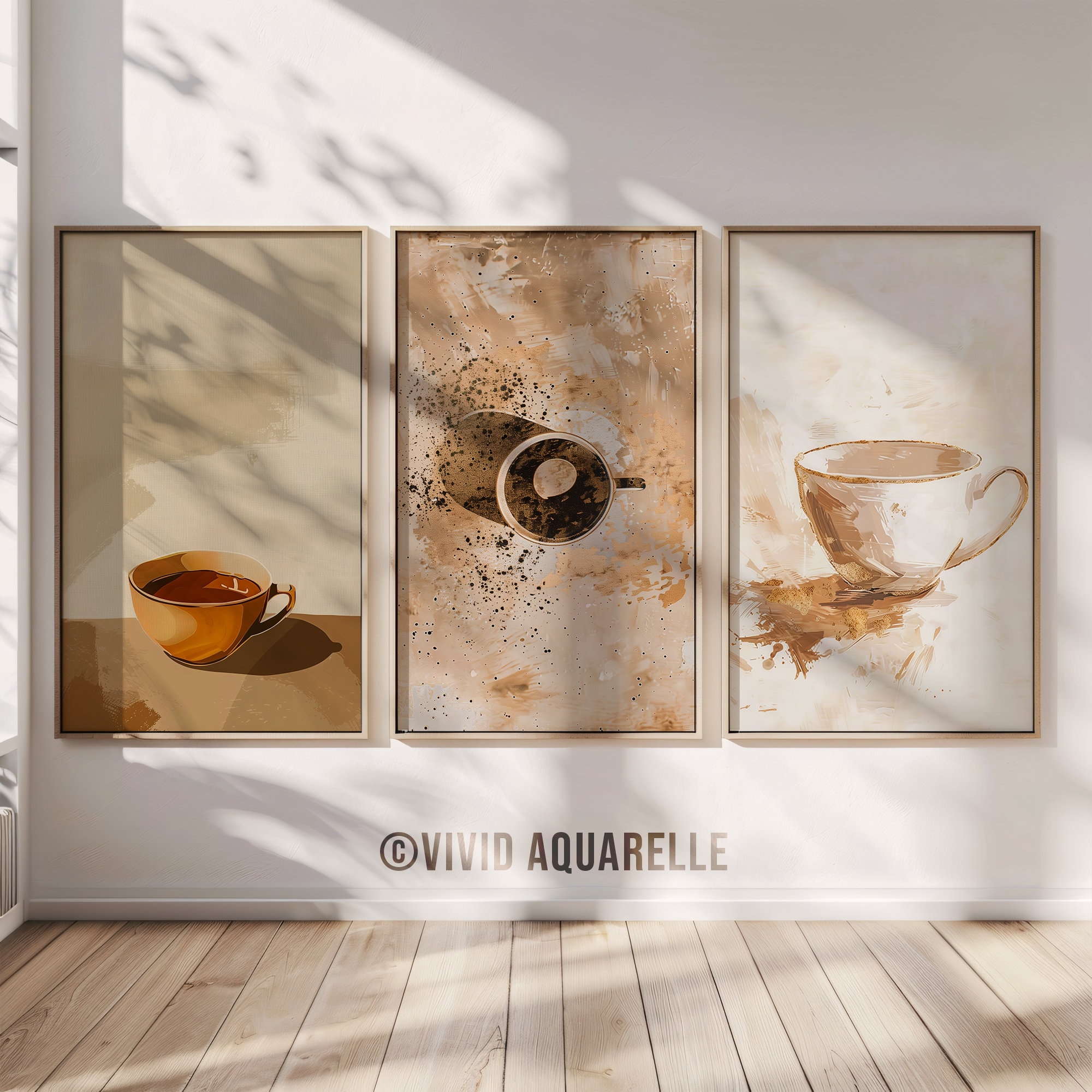 Teacup Minimalist Impasto Wall Art, Modern Contemporary Wall Arts, Boho ...