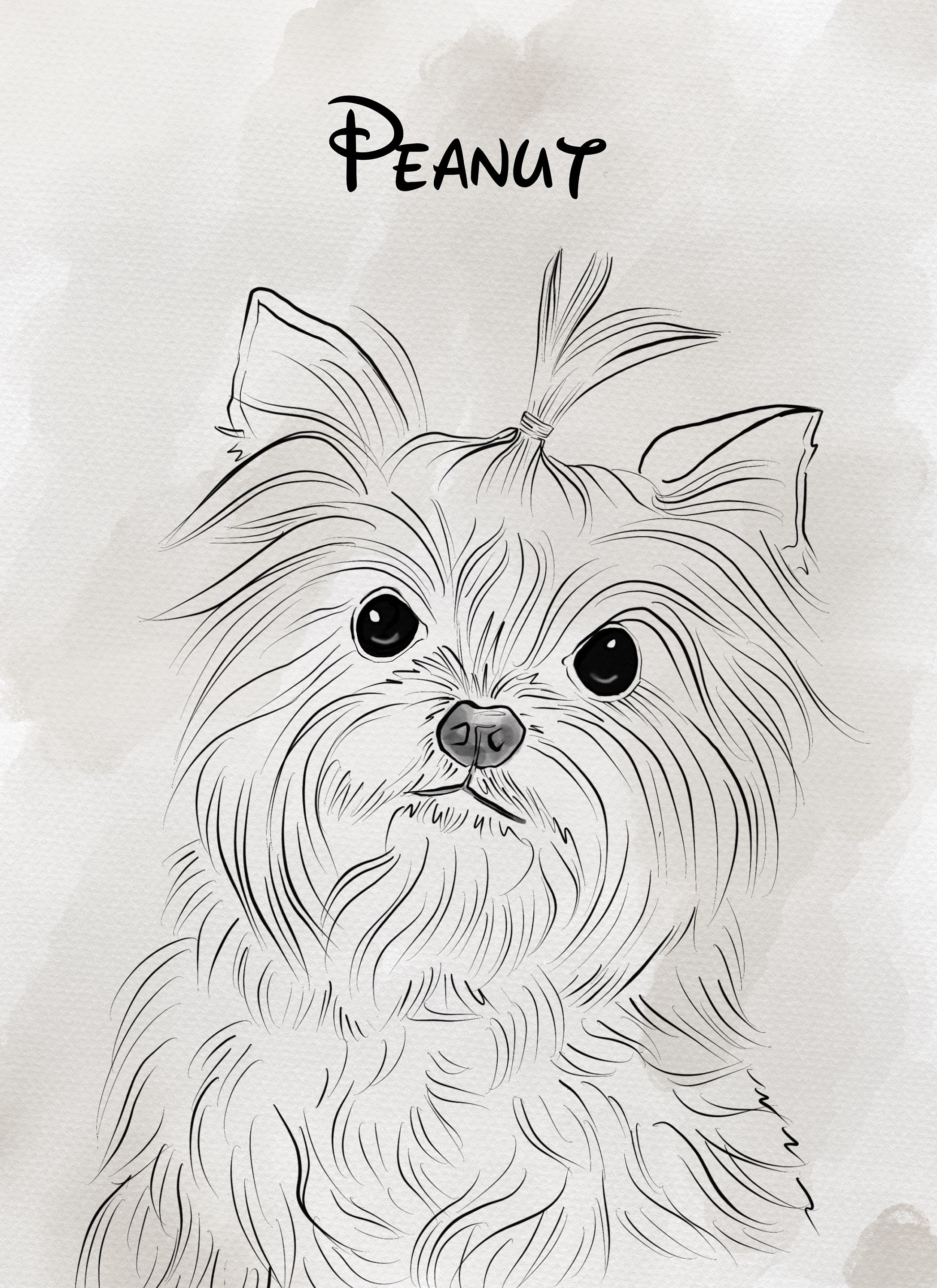 Custom Pet Line Art Portrait, Custom Dog Line Art ,cat Art, Dog ...