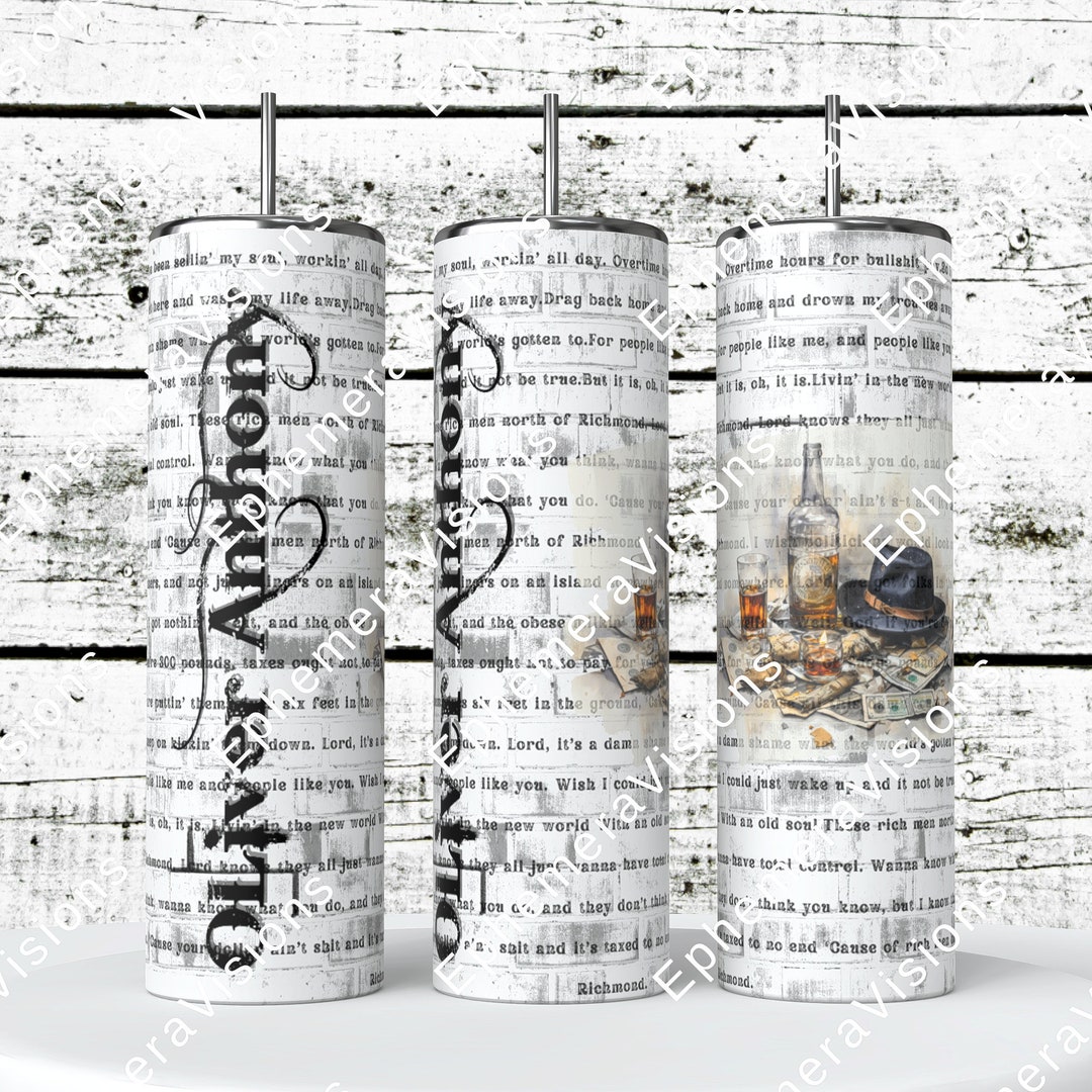 Oliver Anthony Tumbler Wrap Png, Rich Men North of Richmond Tumbler ...