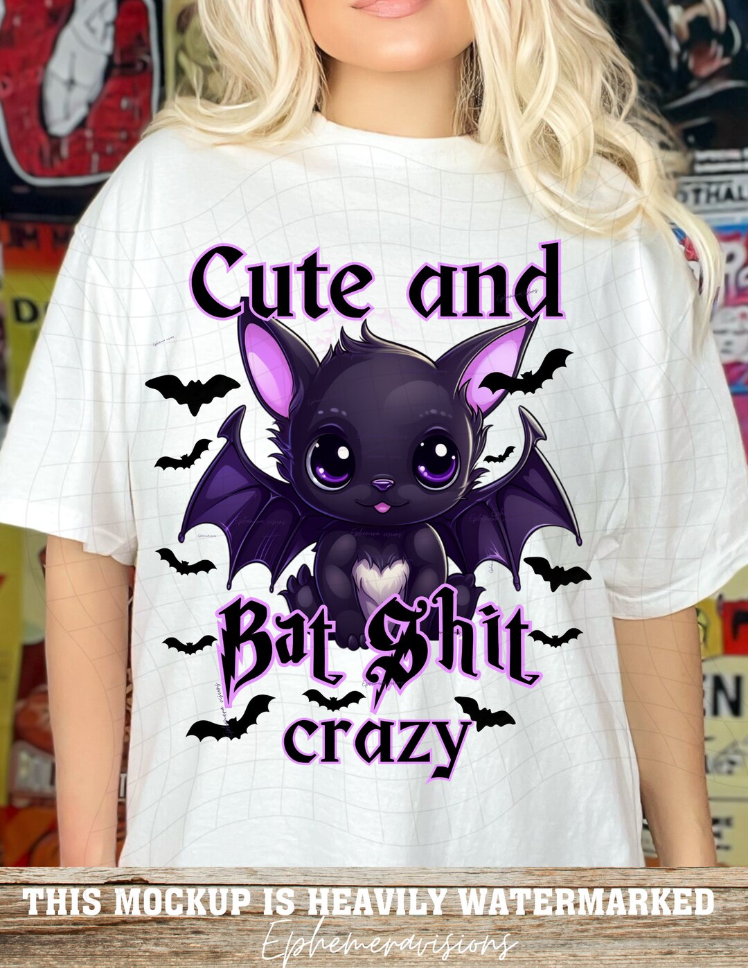 Halloween Shirt PNG - Bat Shit Crazy Png - Retro Halloween PNG ...