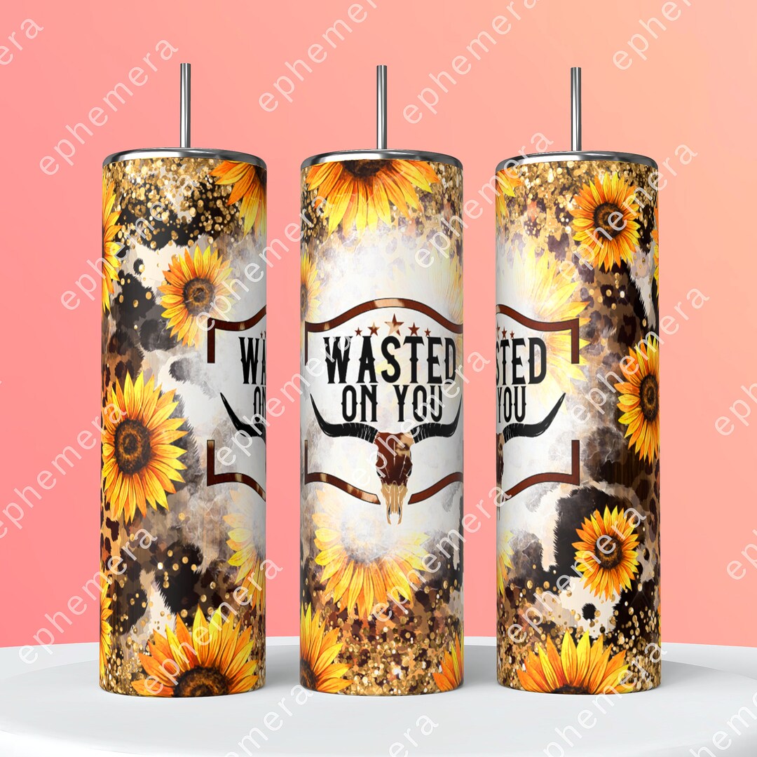 Morgan Wallen 20 Oz Tumbler Wrap, Animal Print, Sunflower, Glitter PNG ...