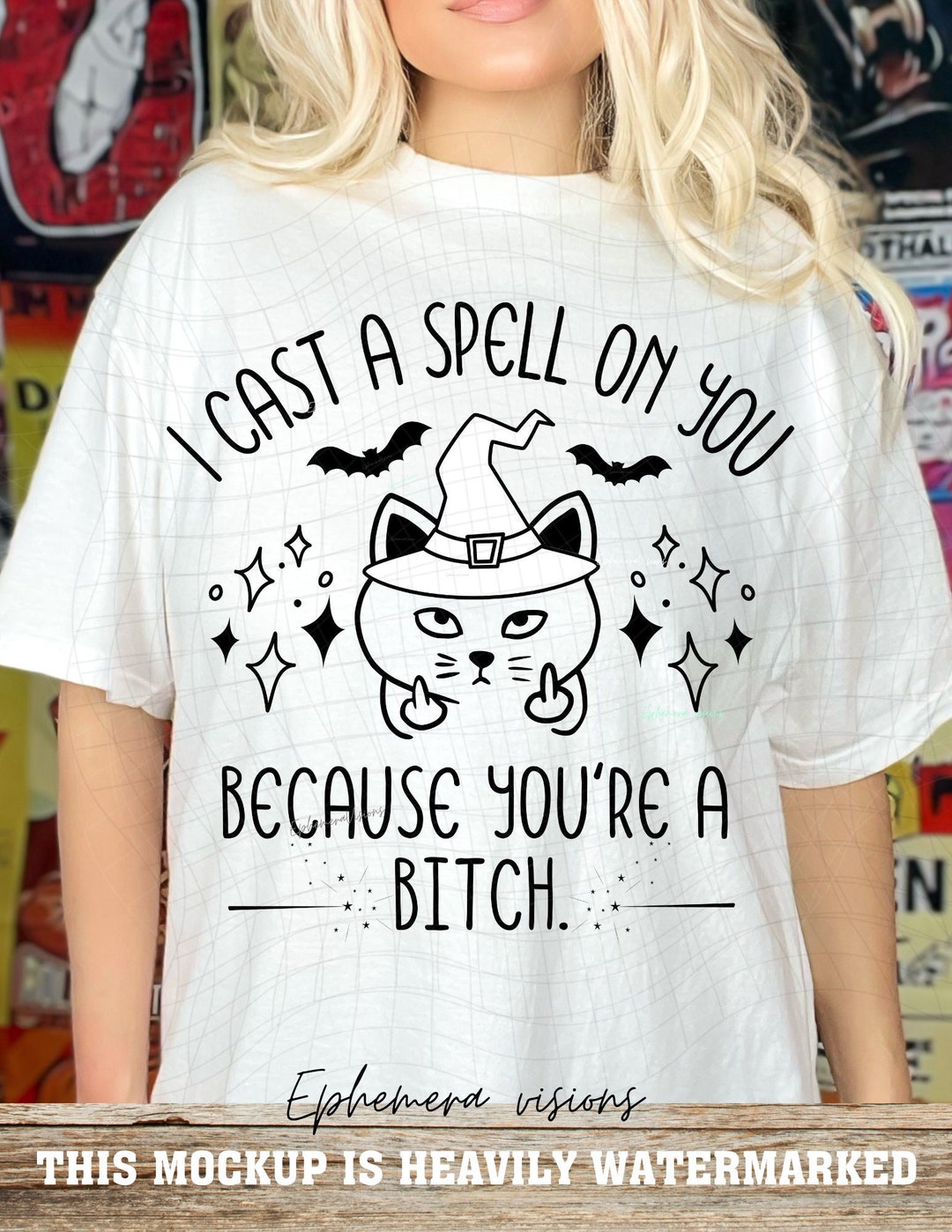 Halloween Shirt Png, I Cast a Spell on You, Witch Png, Cat Png, I Put a ...