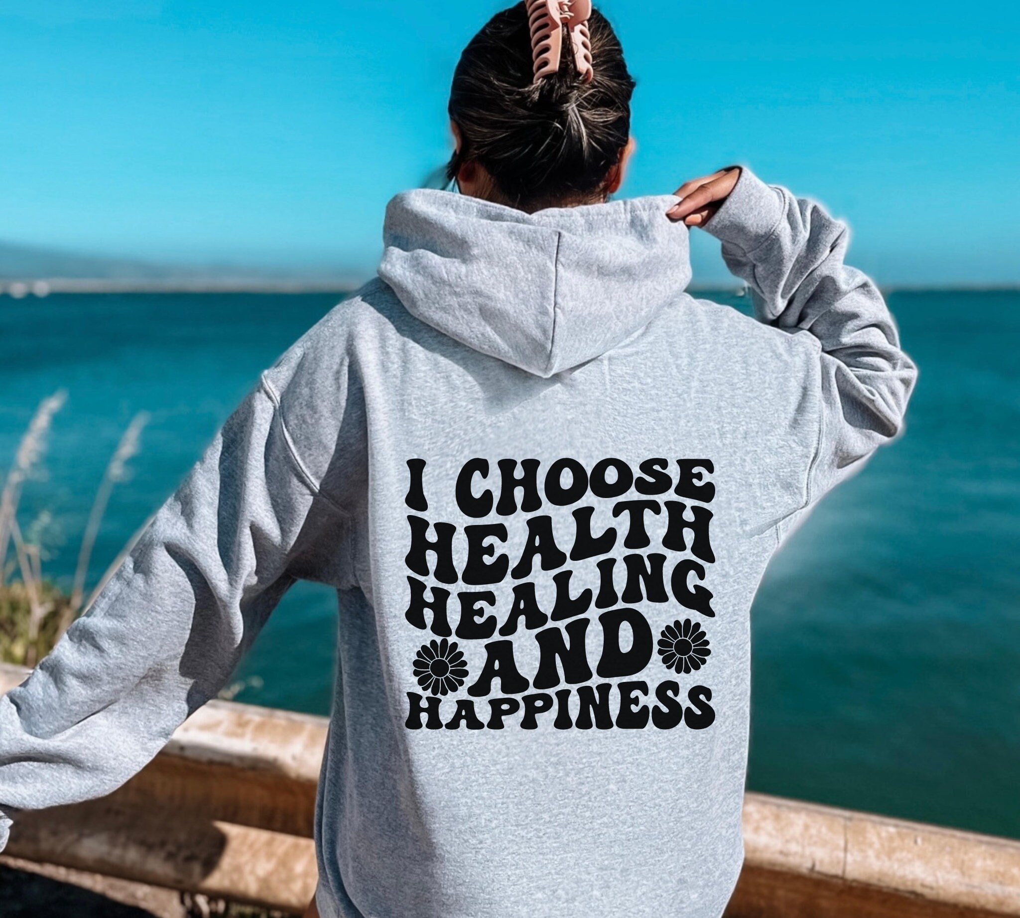 Mental Health Awareness Hoodie, Positive Happy Hoodie, Words on Back ...