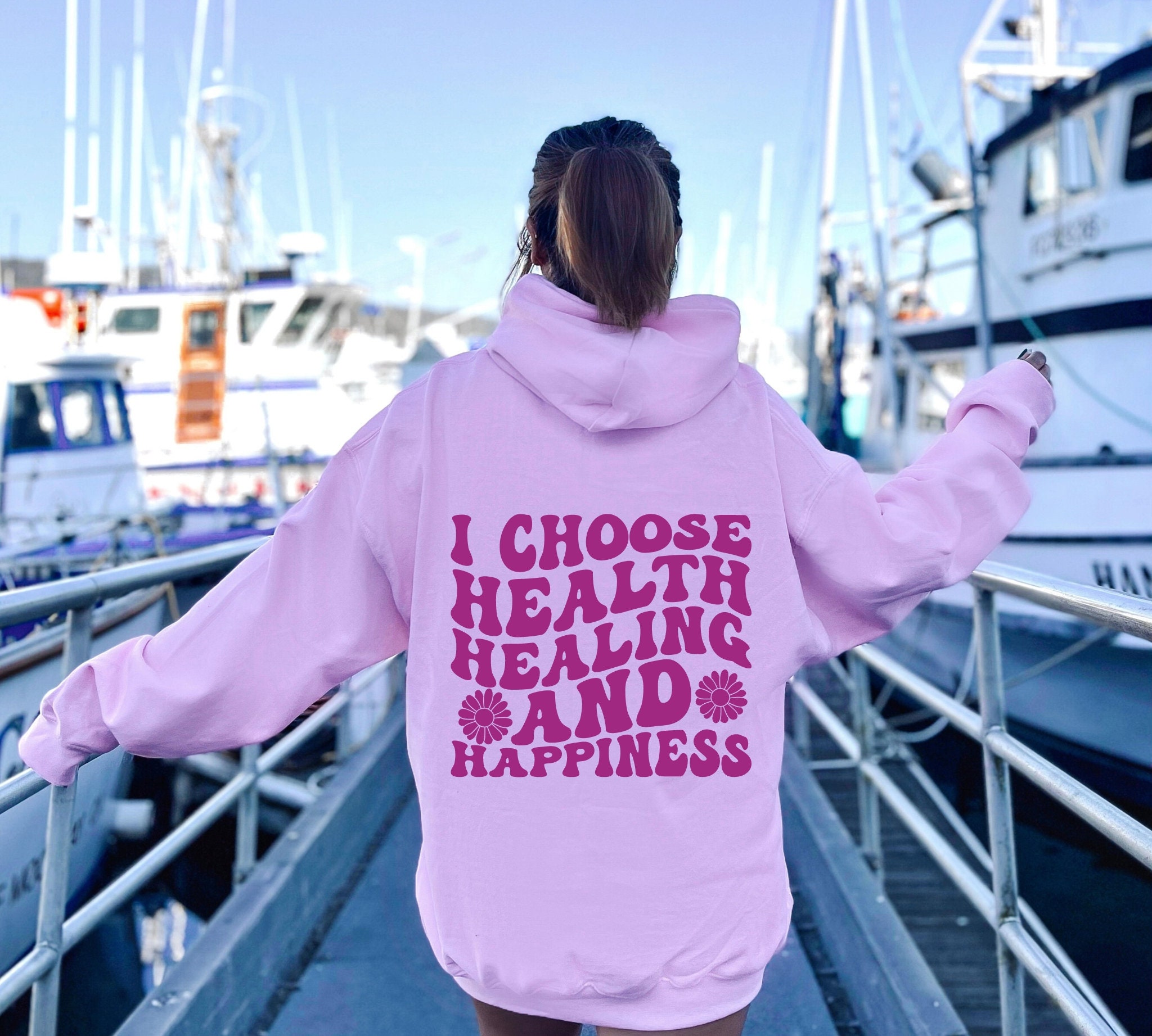 Mental Health Awareness Hoodie, Positive Happy Hoodie, Words on Back ...
