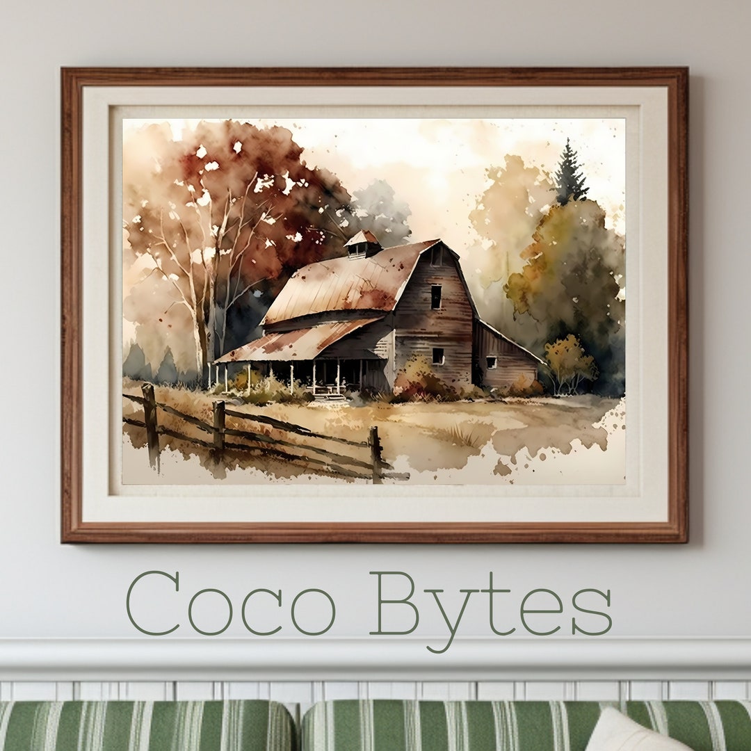 Rustic Barn Art, Fall Wall Decor, Country Barn Decor, Autumn Wall Art ...