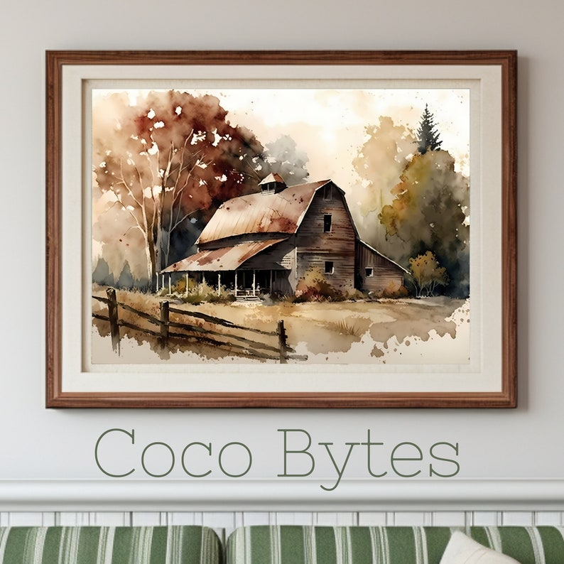 Rustic Barn Art, Fall Wall Decor, Country Barn Decor, Autumn Wall Art ...