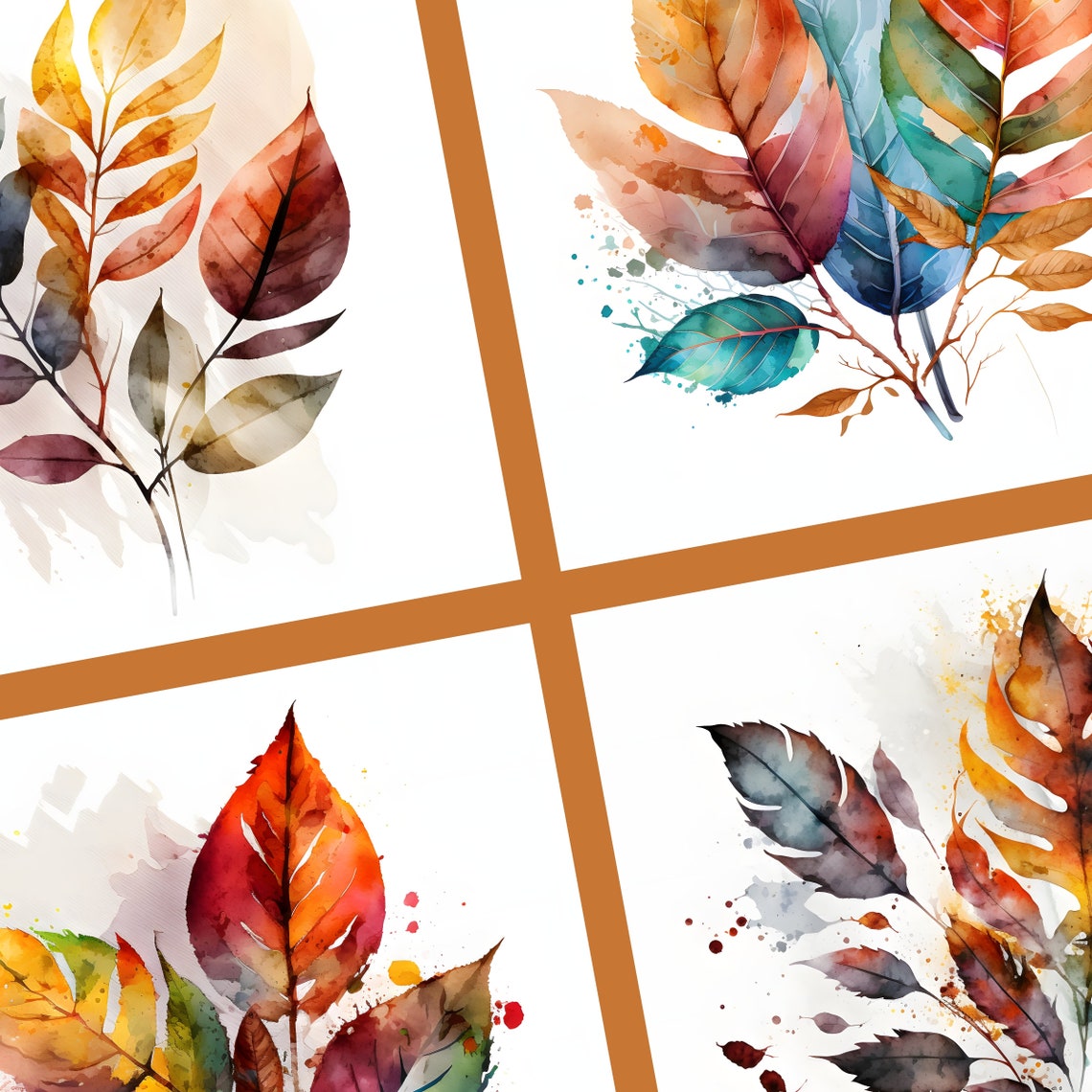 Watercolor Fall Leaves Clipart, Autumn Clipart, Fall Clipart ...