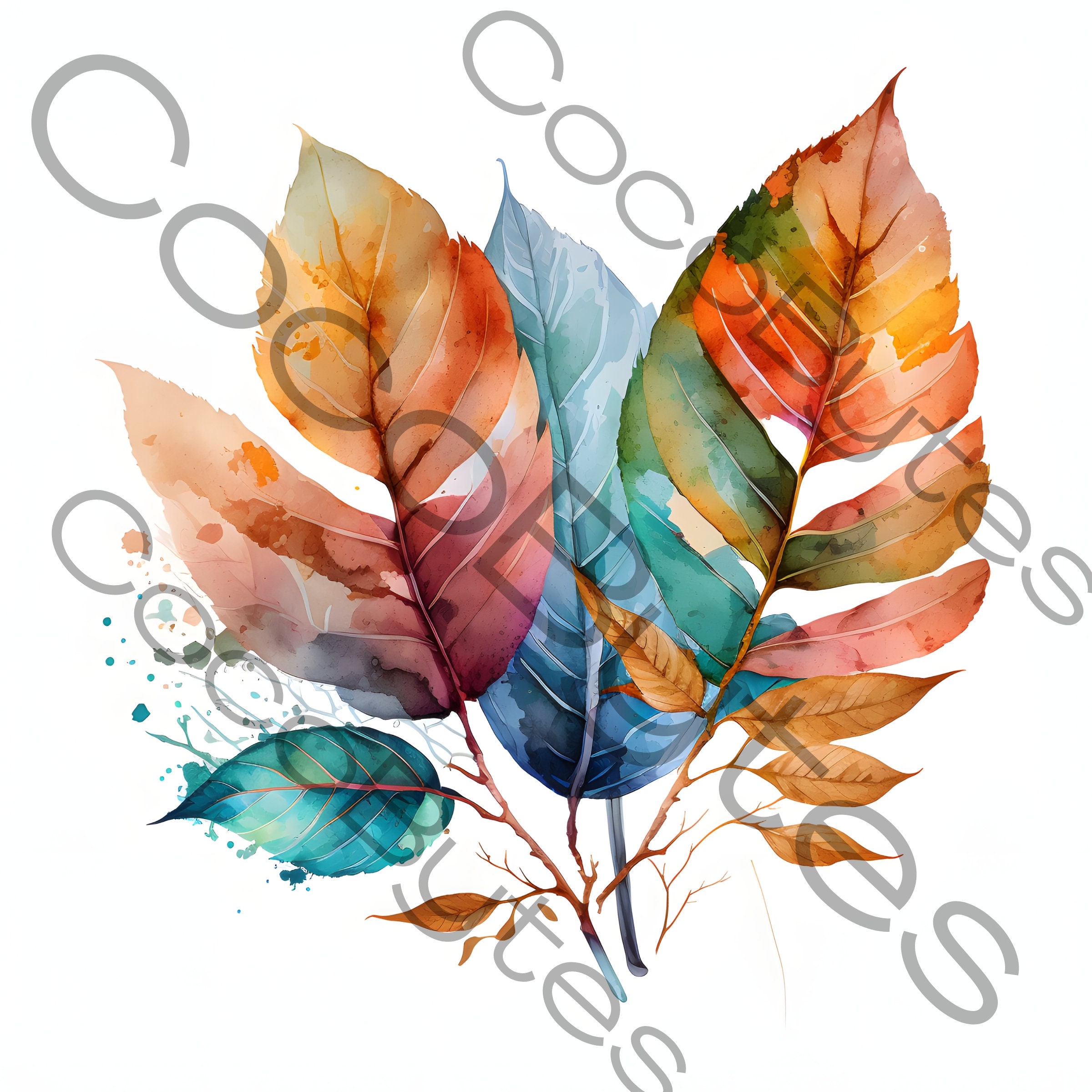 Watercolor Fall Leaves Clipart, Autumn Clipart, Fall Clipart ...