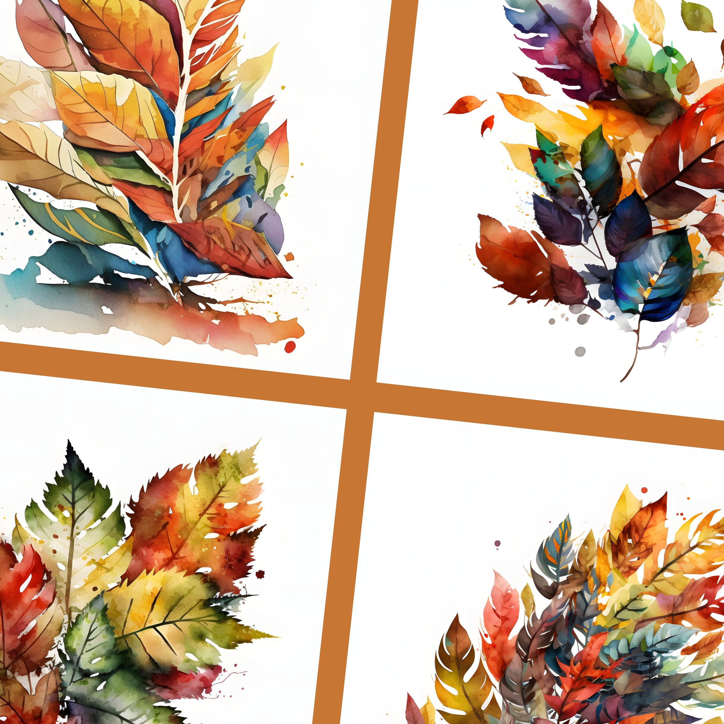 Watercolor Fall Leaves Clipart, Autumn Clipart, Fall Clipart ...