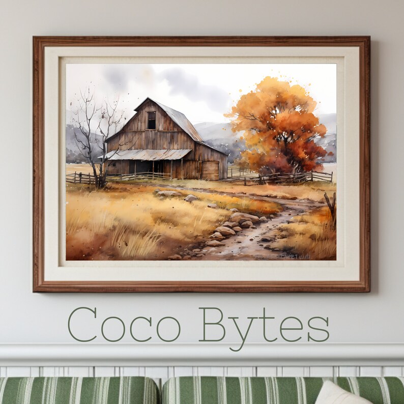 Rustic Barn Art, Fall Wall Decor, Country Barn Decor, Autumn Wall Art ...