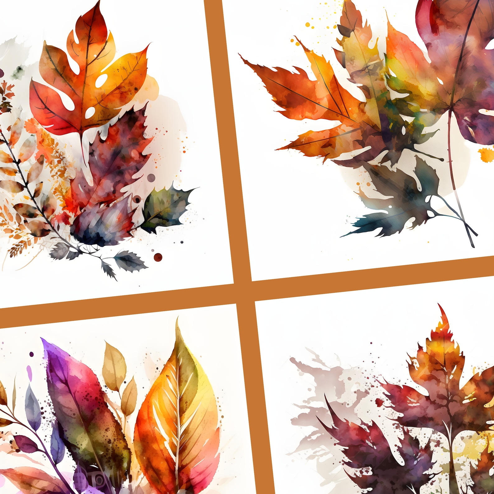 Watercolor Fall Leaves Clipart, Autumn Clipart, Fall Clipart ...