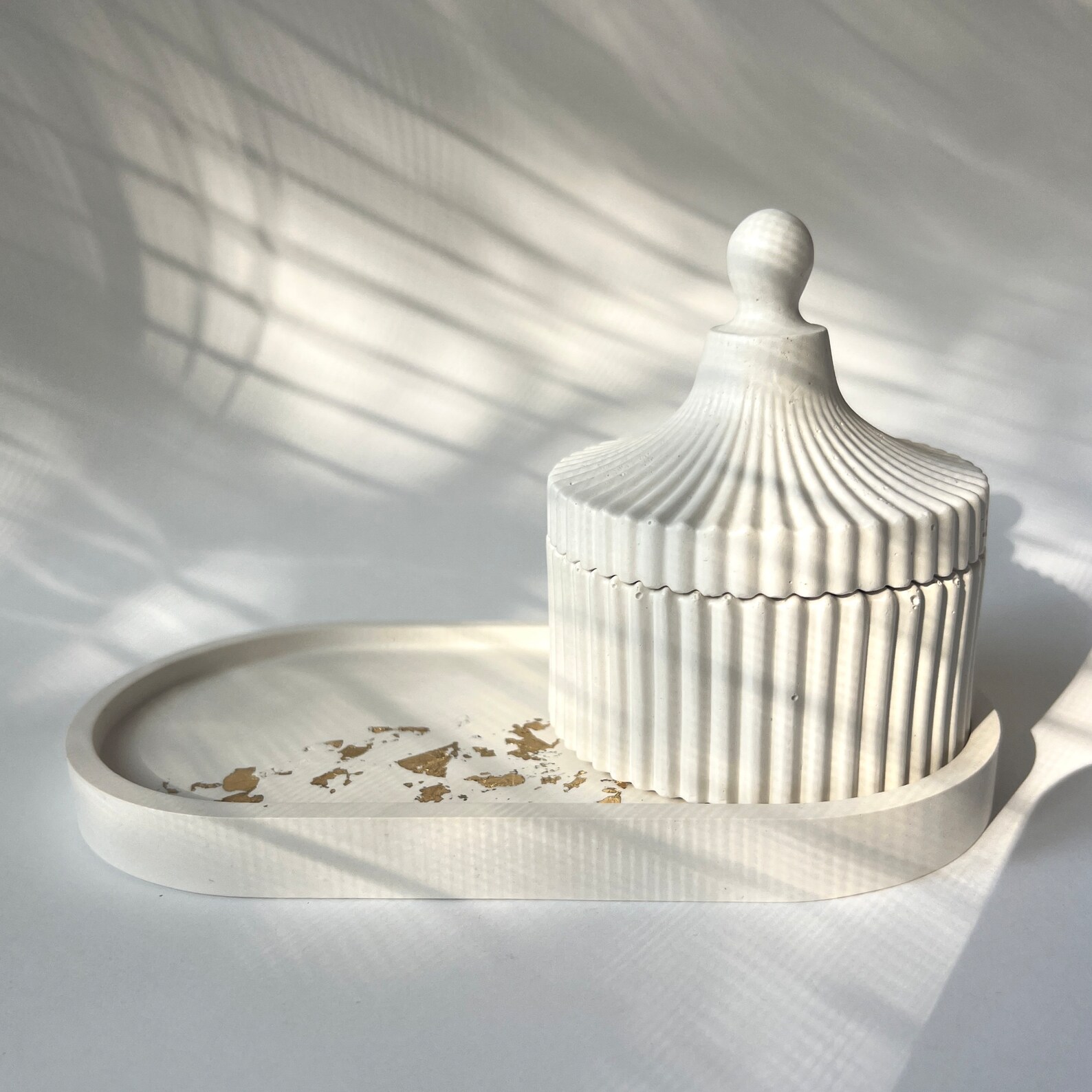 Round Ribbed Jewelry Box Pot With Lid, Ring Trinket Storage Box, Empty ...