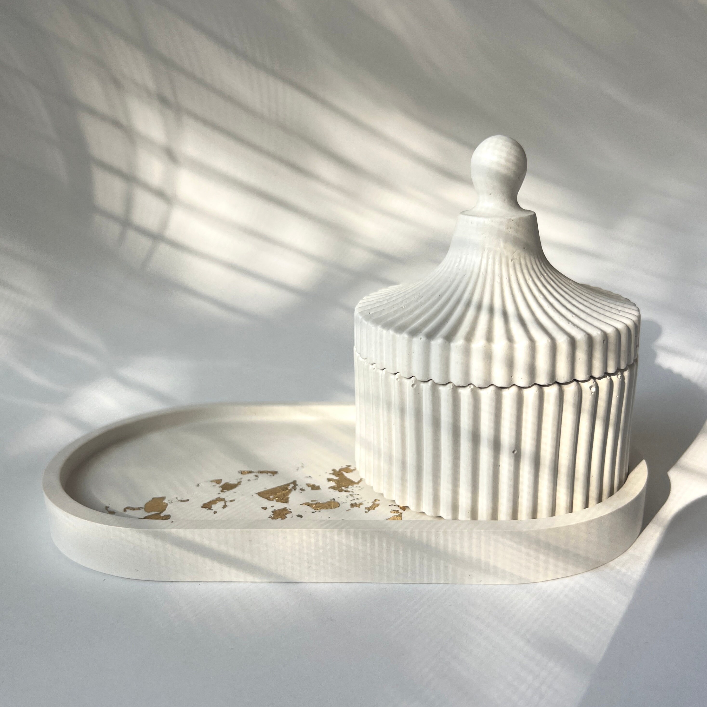 Round Ribbed Jewelry Box Pot With Lid, Ring Trinket Storage Box, Empty ...