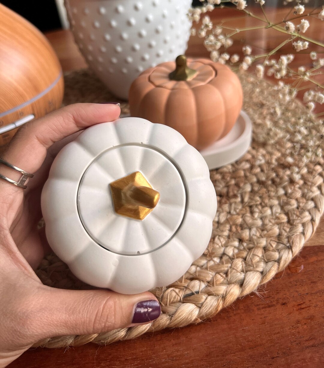 Small Pumpkin Jar With Lid, Fall Home Decor & Halloween Gift, Cute ...