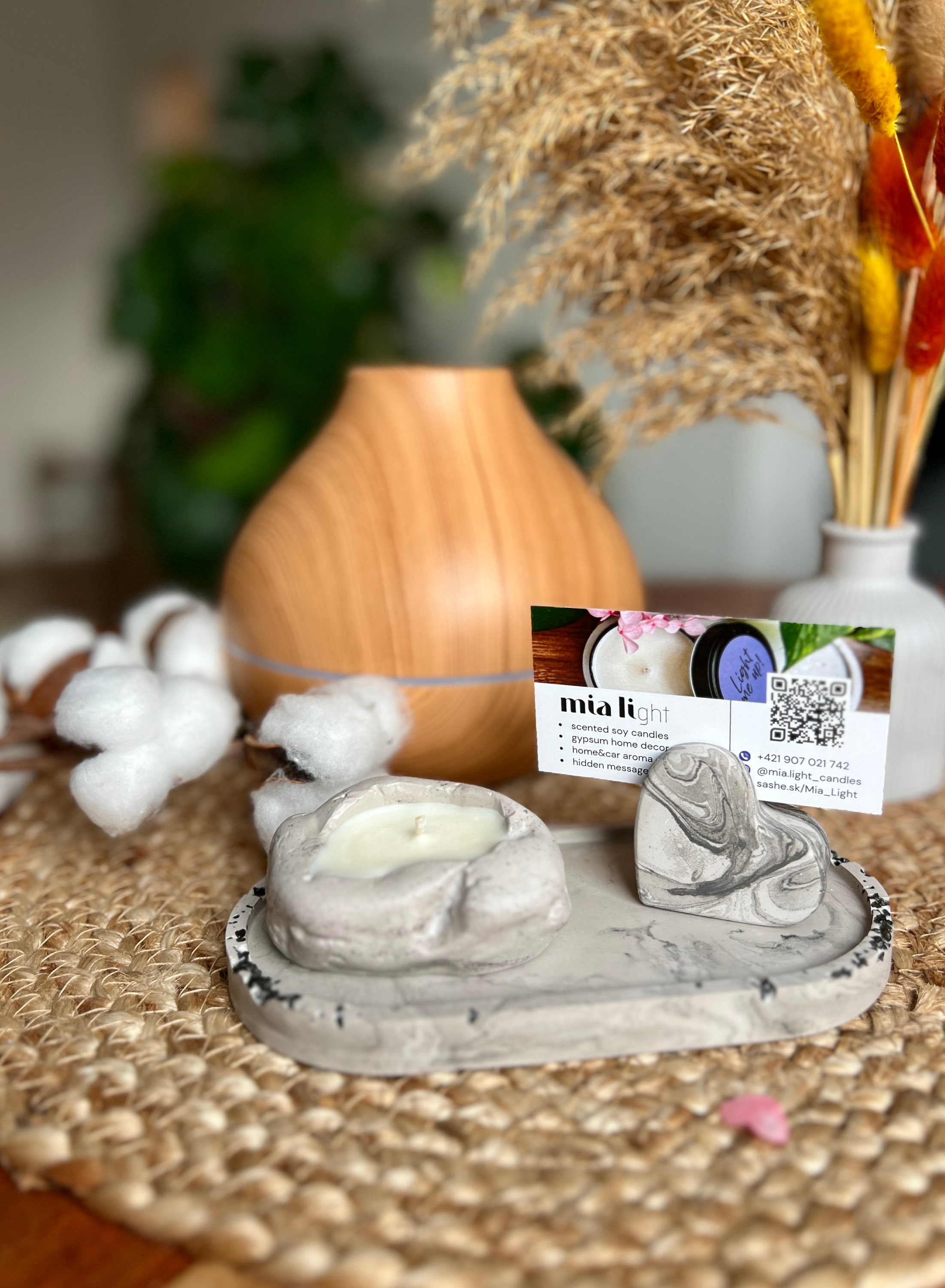 Stone Rock Shape Scented Natural Soy Aroma Candle, Gypsym Pebble in ...