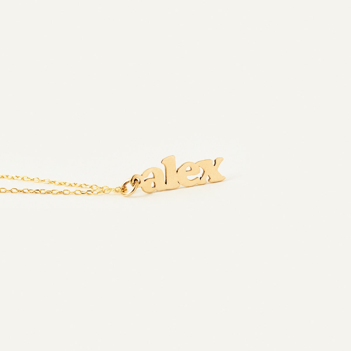 14K Solid Gold Personalized Name Necklace for Women Dainty Vertical ...