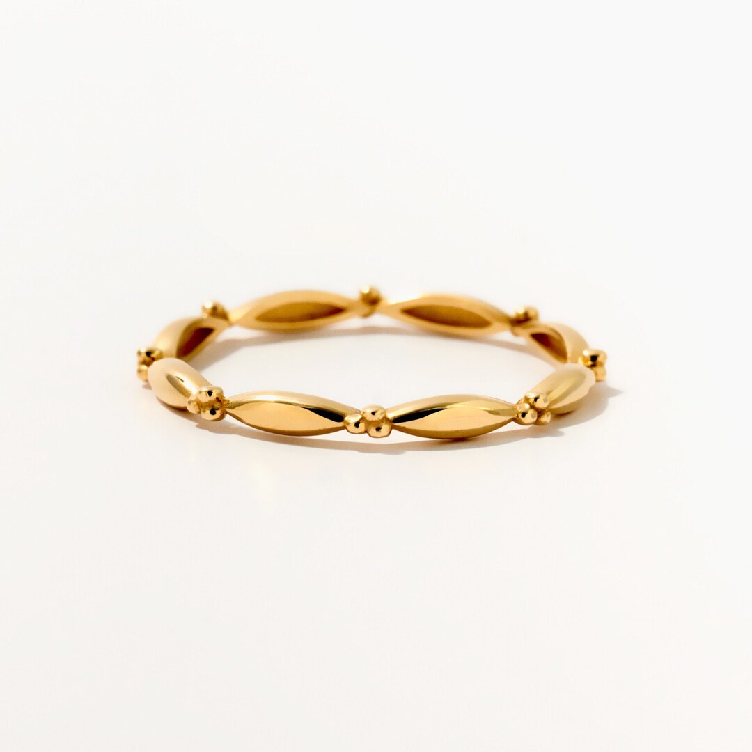 Daisy Stacking Ring in 14K Solid Gold | Flower Stackable Ring | Women's ...