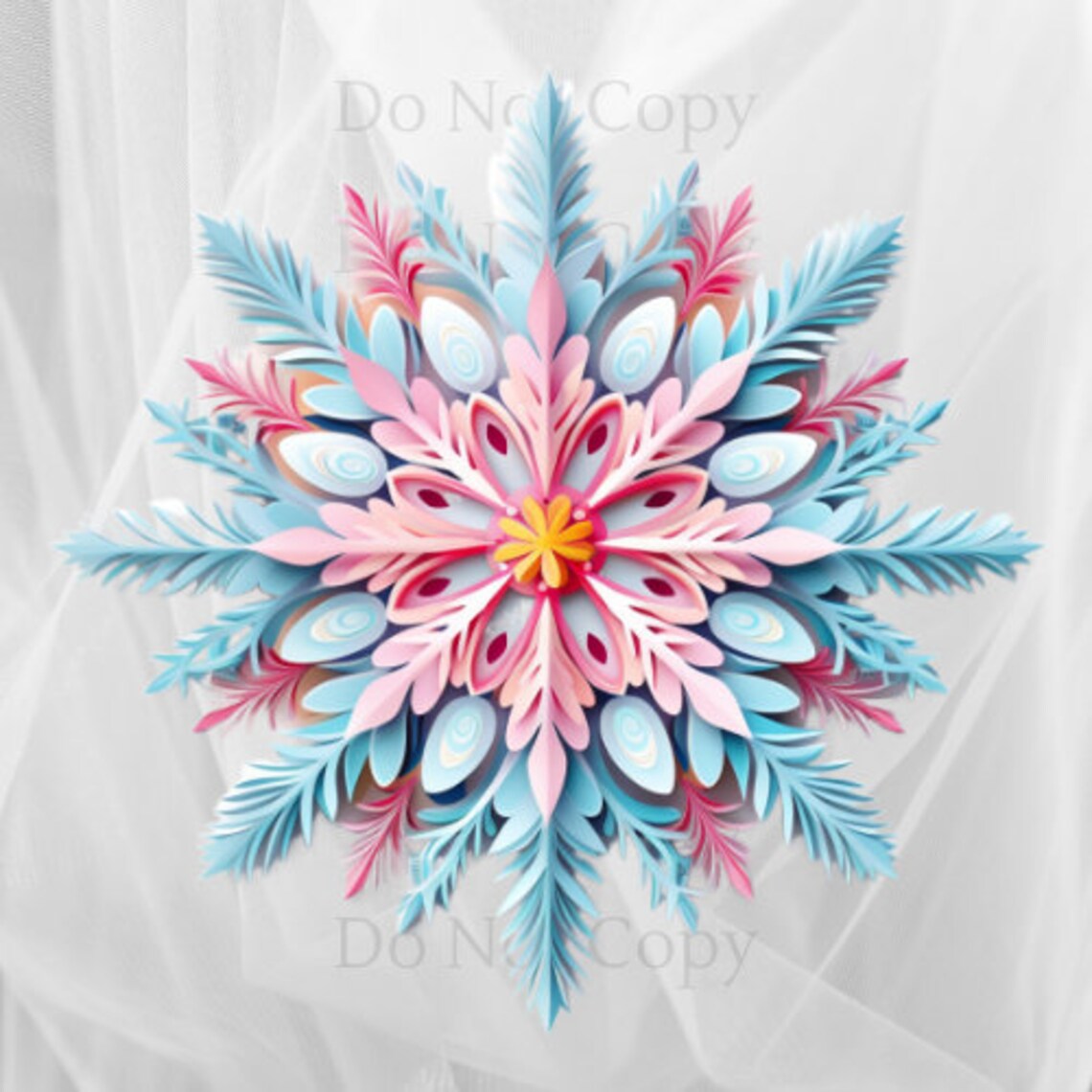 Pastel Snowflake Clipart, 10 High Quality PNG, Digital Download, PNG ...